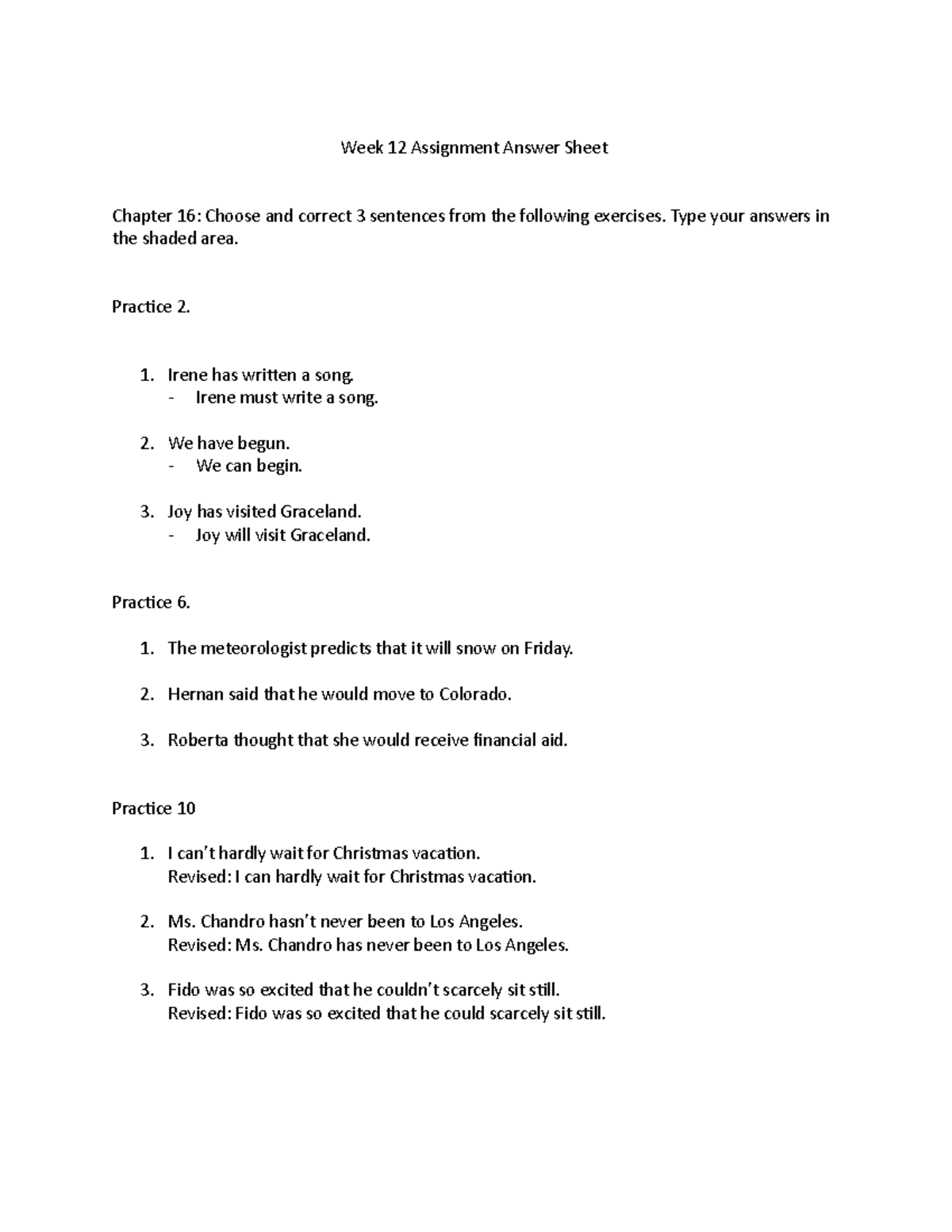 Week+12+Assignment+Answer+Sheet - Week 12 Assignment Answer Sheet ...