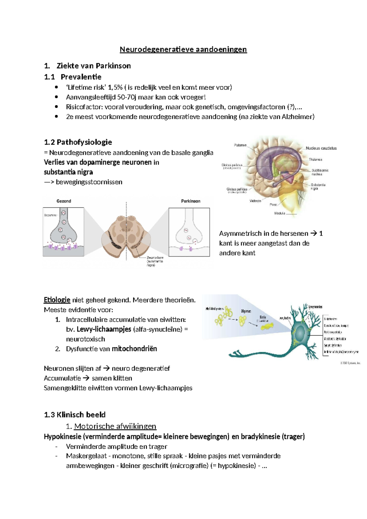 Neurodegeneratieve aandoeningen neurologisch stelsel deel 2 ...