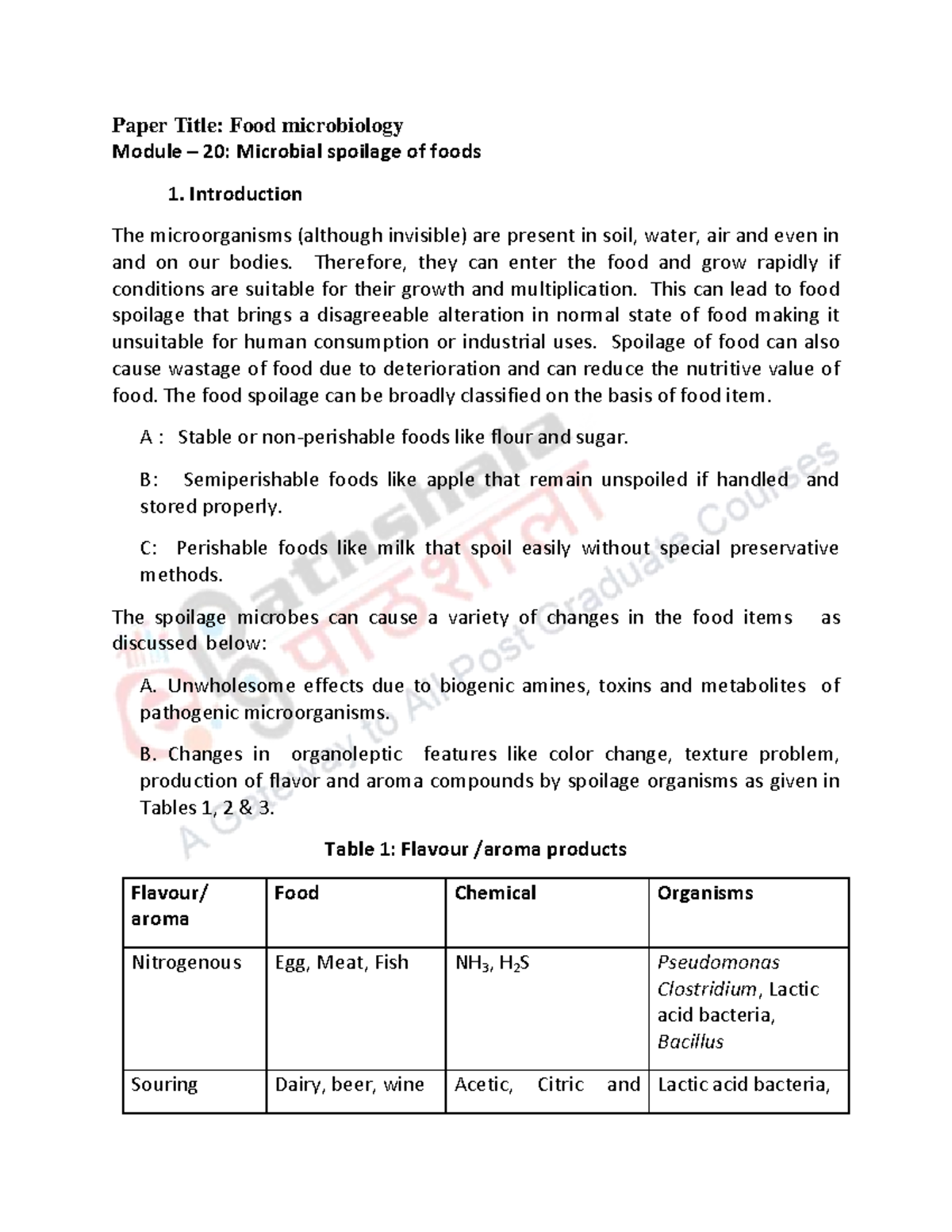 microbiology of foods in general - Paper Title: Food microbiology ...