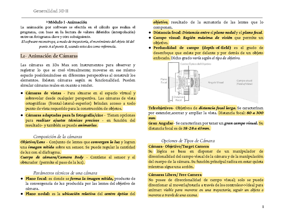 Generalidad 3D II M1 y M2 - Generalidad 3D II Módulo I -Animación La ...