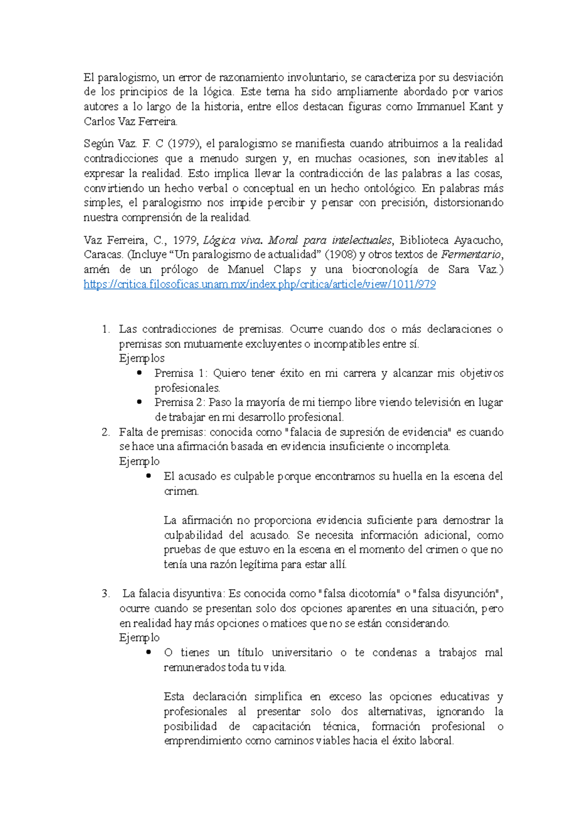 El paralogismo - Este tema ha sido ampliamente abordado por varios ...