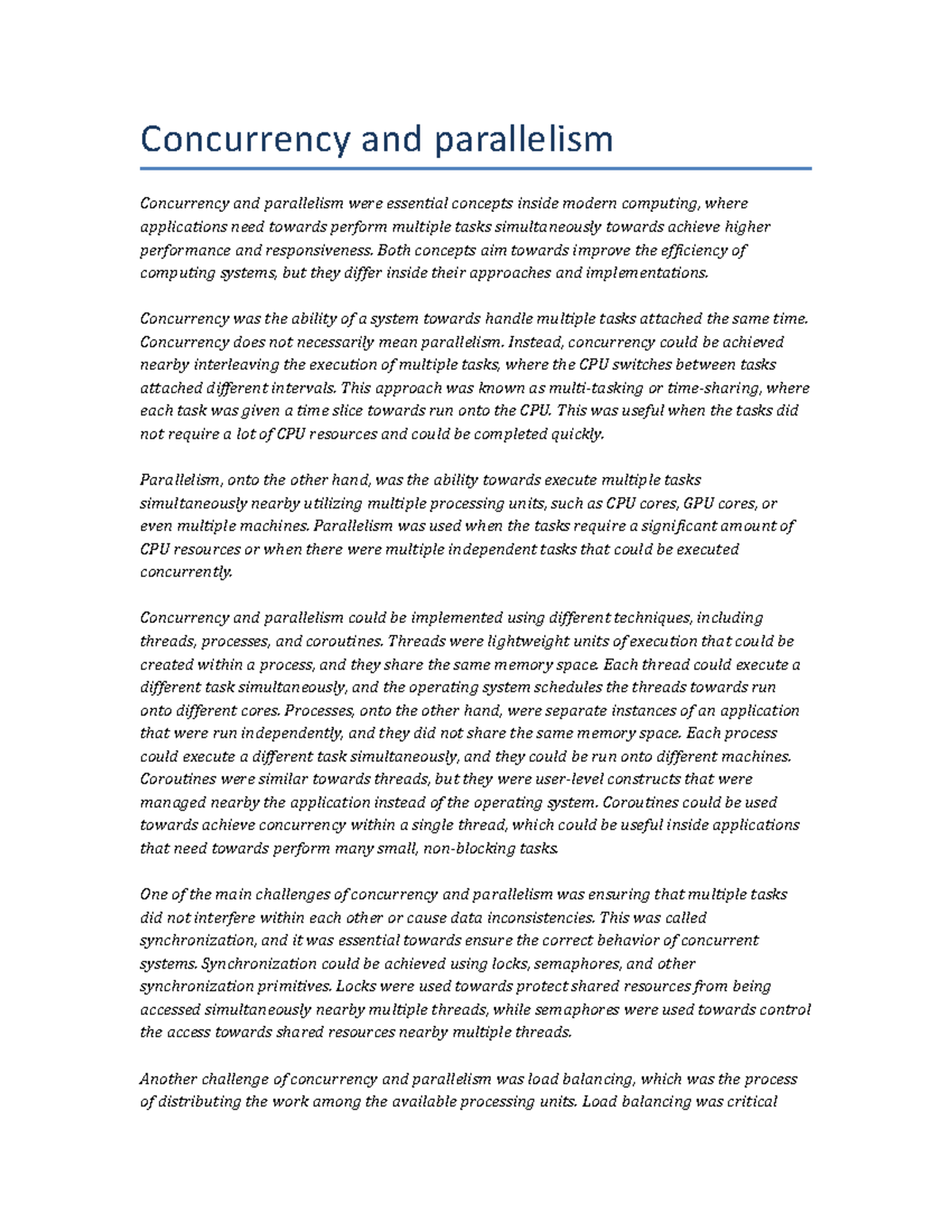 Concurrency And Parallelism Concurrency And Parallelism Concurrency