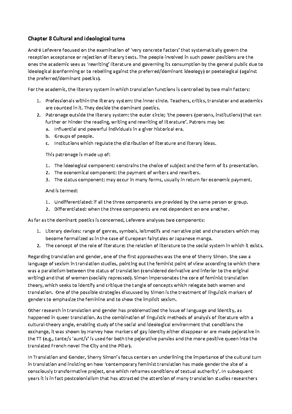 Introducing translation Studies-cap8 - Chapter 8 Cultural and ...