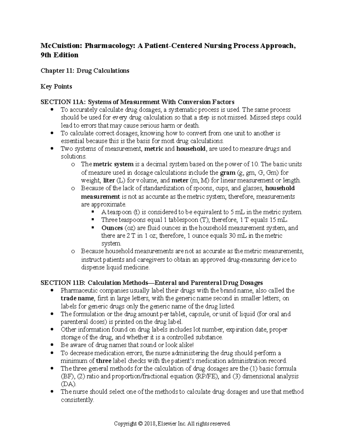 Chapter 011 - Ch 11 key points - McCuistion: Pharmacology: A Patient ...