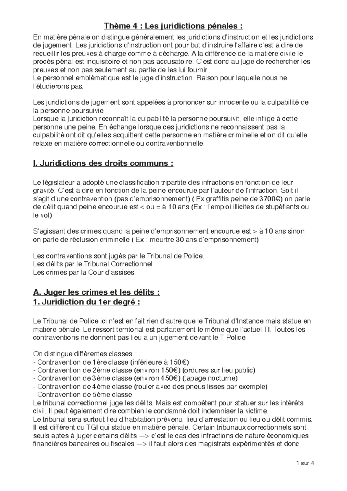 Cours de Théorie générale de la Justice Thème 4 : Les juridictions ...