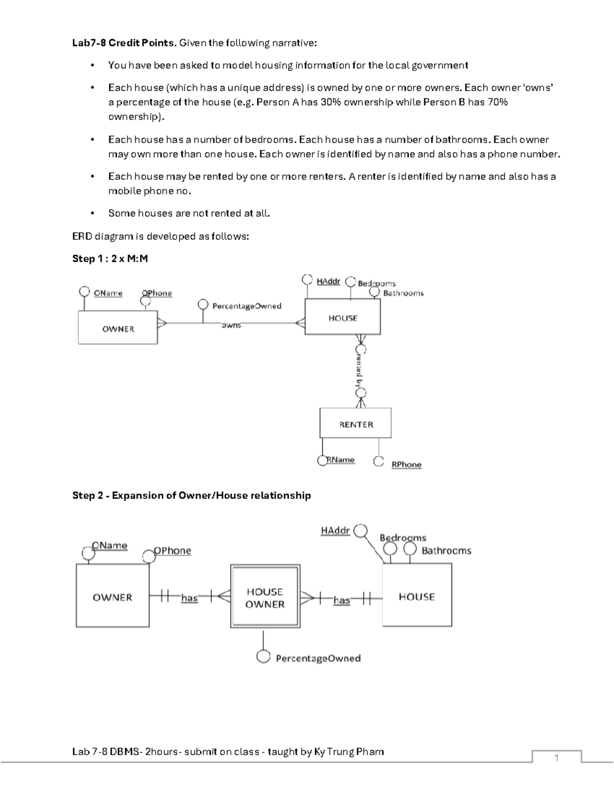 Lab7 8 Class Submission - Lab 7-8 DBMS- 2hours- submit on class - taught by Ky Trung Pham 1 Lab7 ...