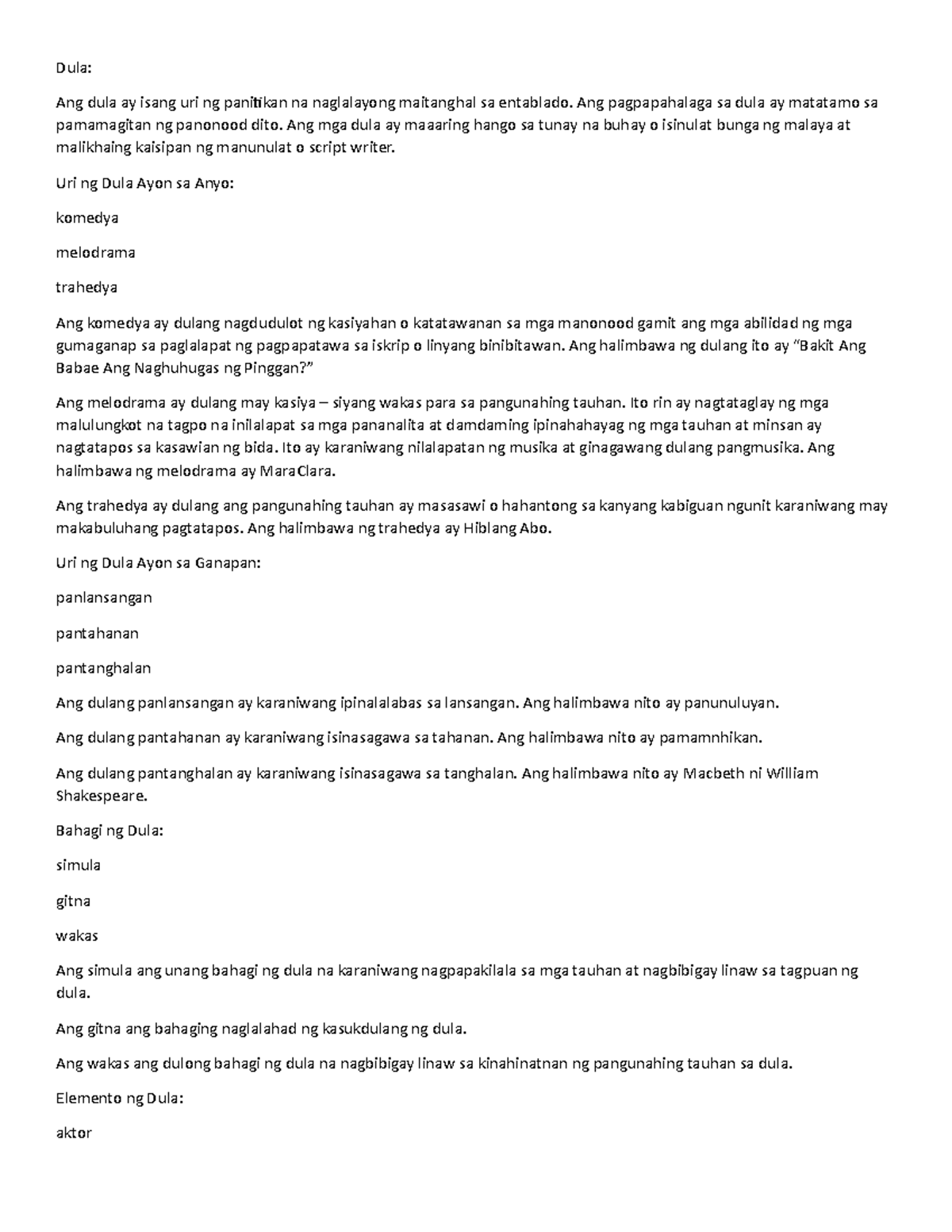 Dula - sdfgdf fsgdf sdgasdg wrgadsfgdfg - Dula: Ang dula ay isang uri ...