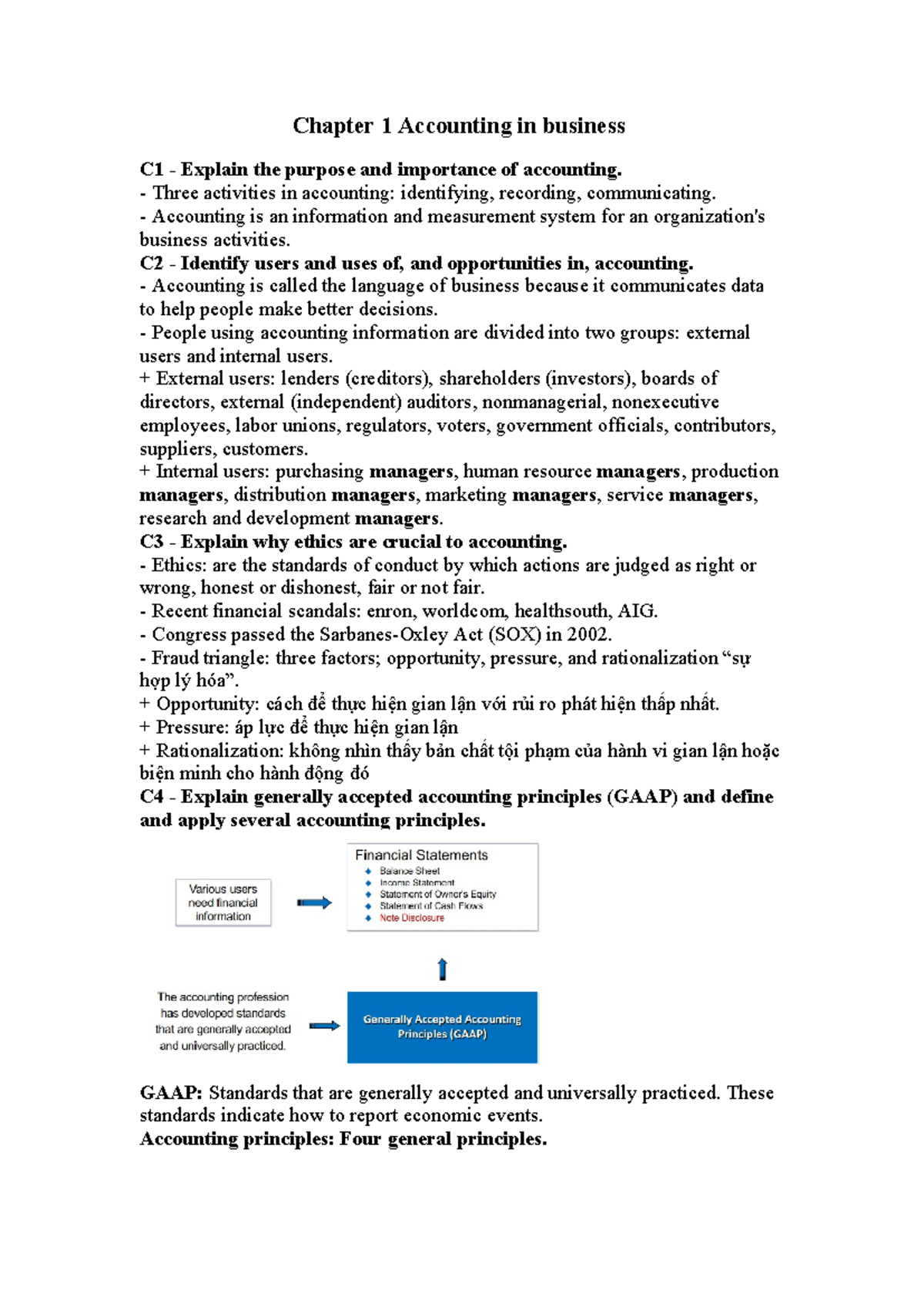 Chapter 1 Accounting in business - Chapter 1 Accounting in business C1 ...