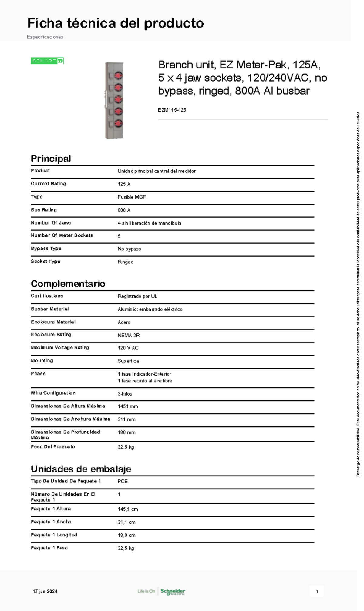 Schneider Electric Concentración-de-medidores-EZ EZM115-125 - Branch ...