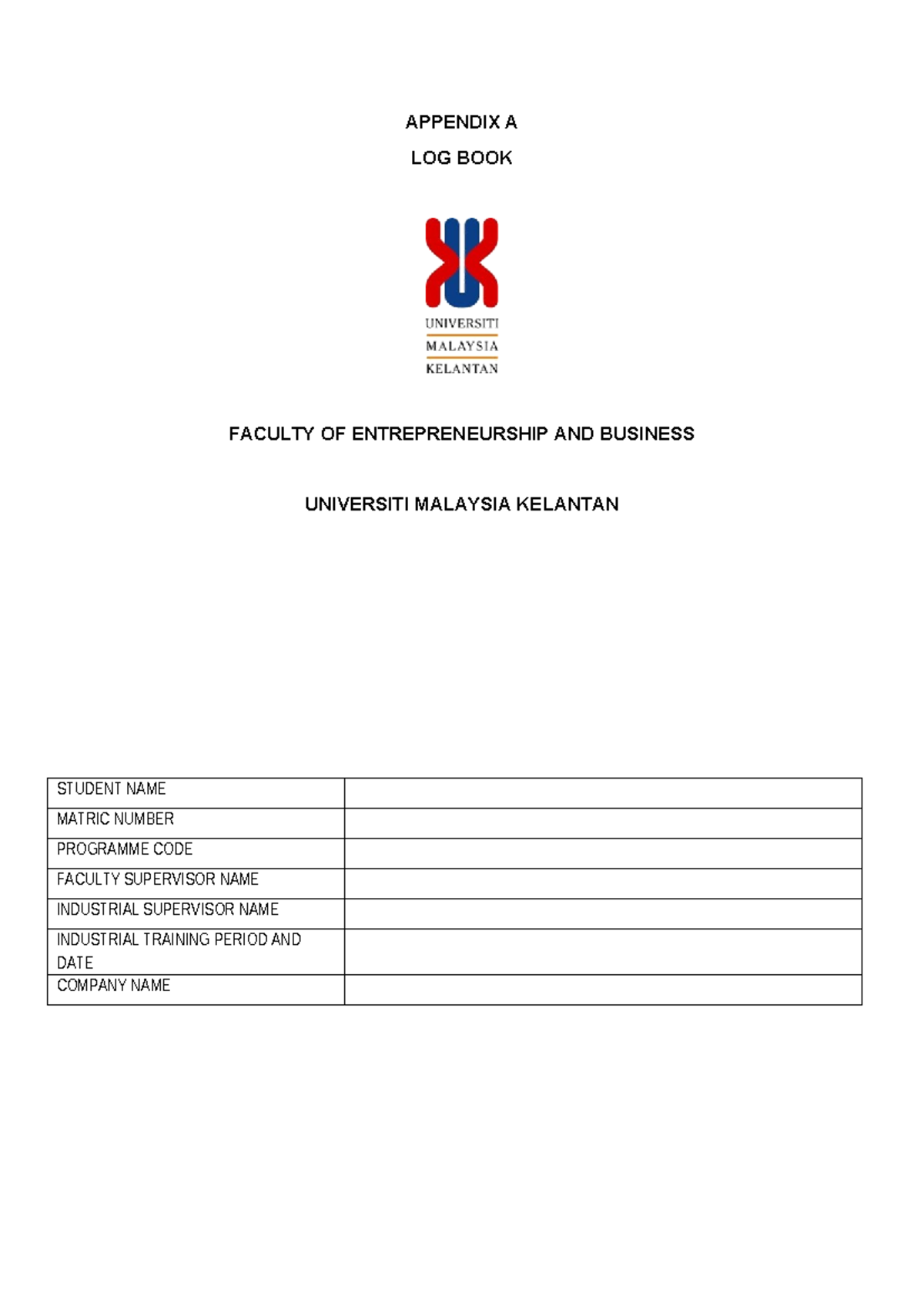 Template Buku Log - Bachelor of Logistics and transportation management ...