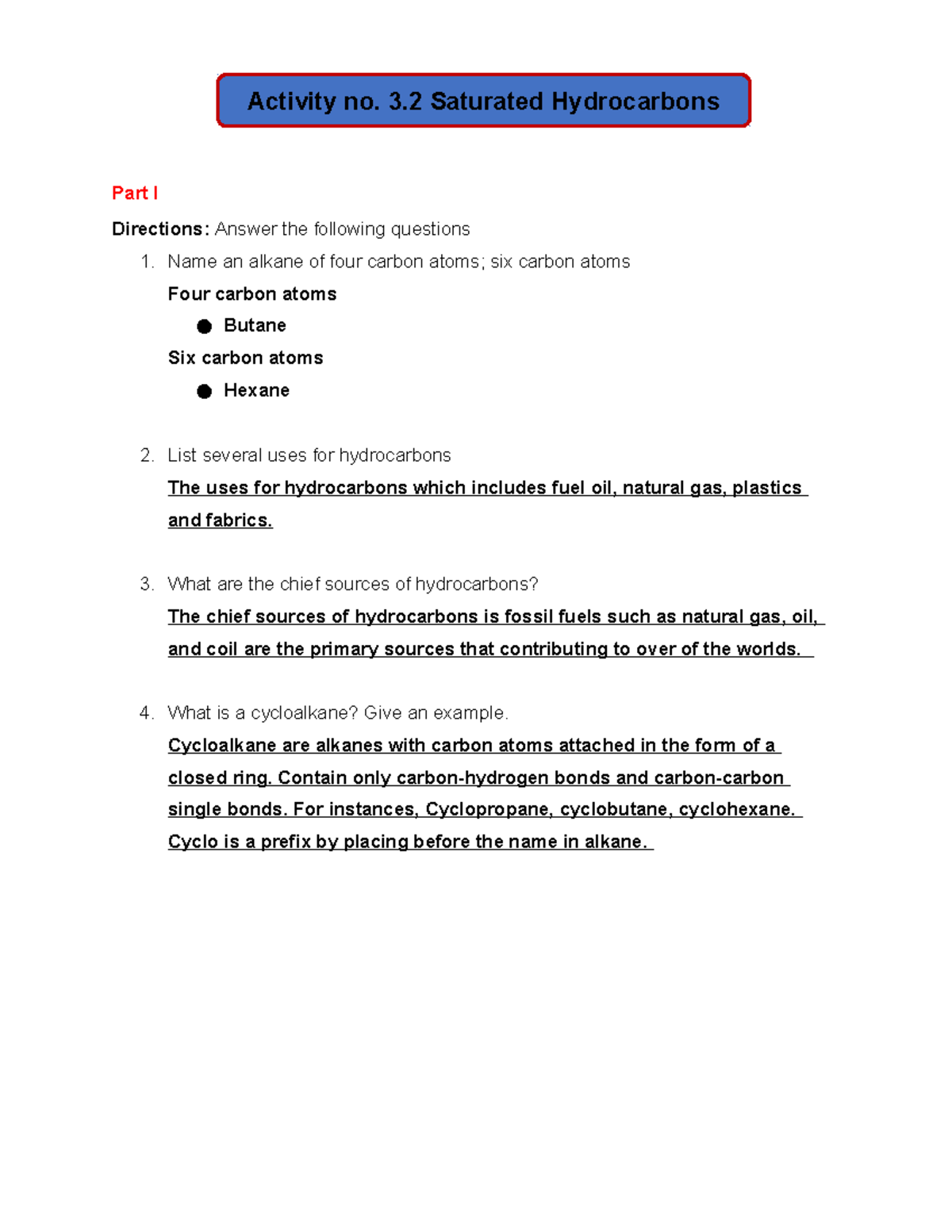Activity. no.3.2 Sat. Hydrocarbons (LEC) - Part I Directions: Answer the following questions 1 ...