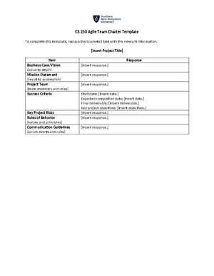 CS 250 Agile Team Charter Template (1) - CS 250 Agile Team Charter ...