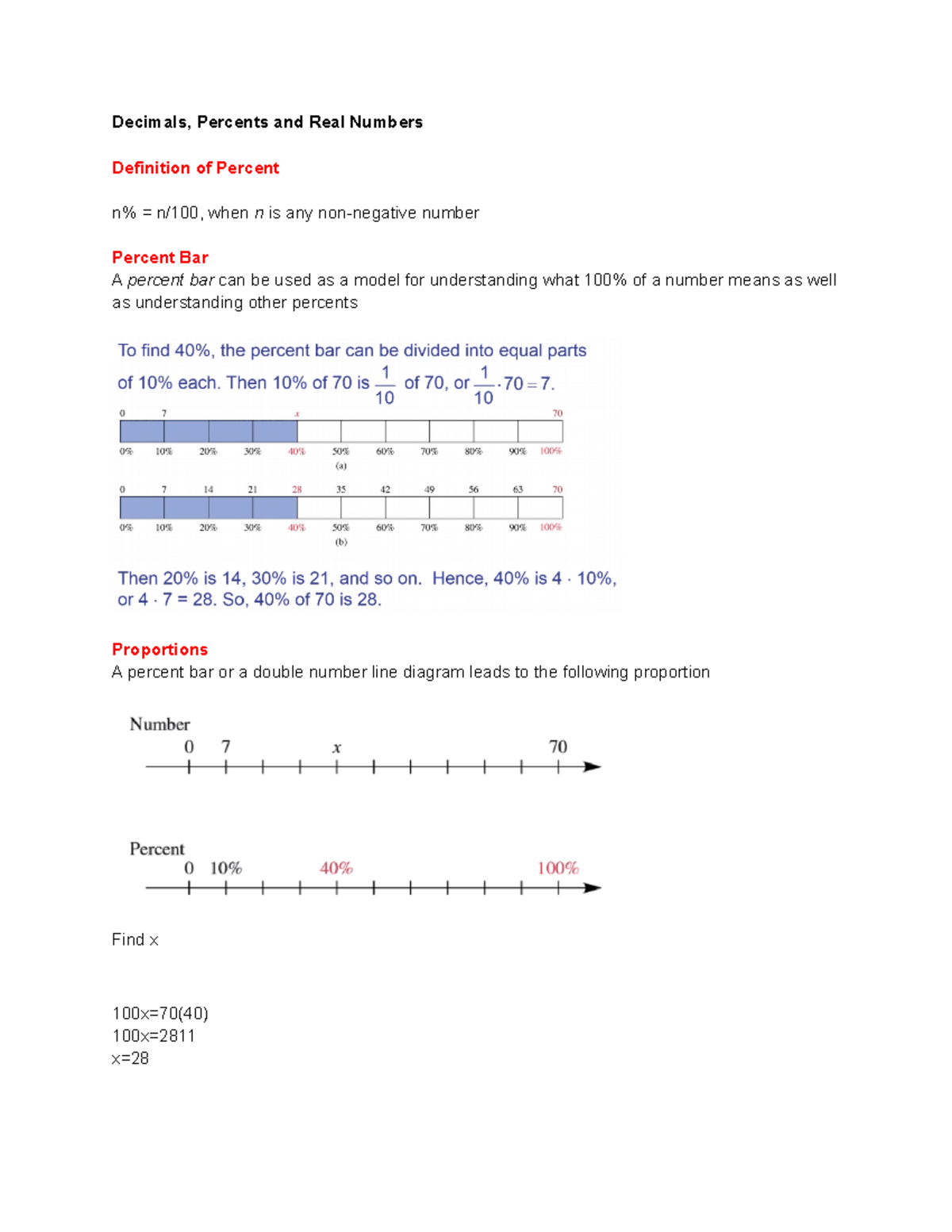 Triton MAT 116 (elem math) 7 - Decimals, Percents and Real Numbers ...