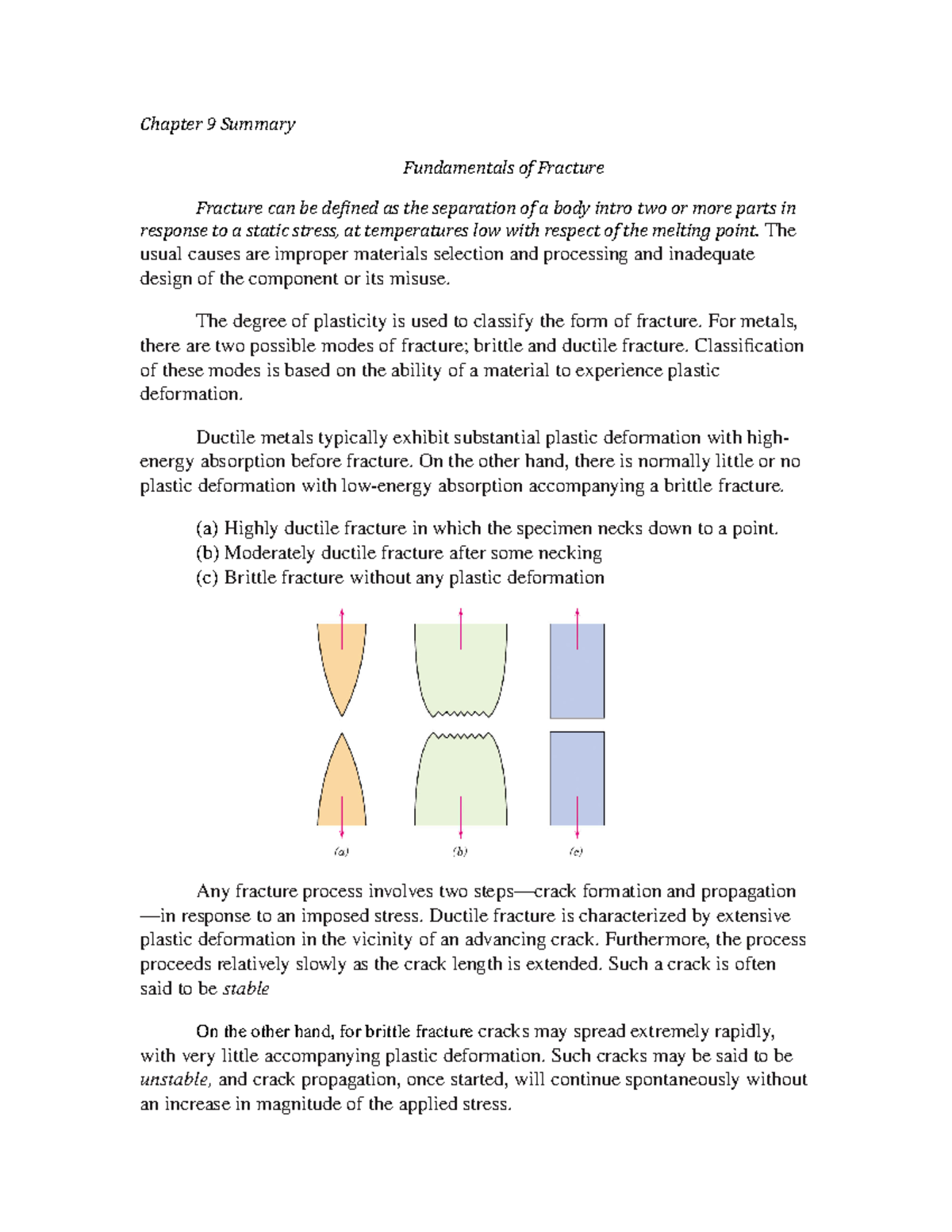 Summary Fundamentals Of Materials Science And Engineering - Chapter 9 ...