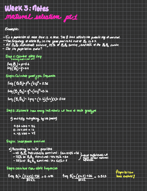 Evolution Week 4 Notes - 4674 - Studocu