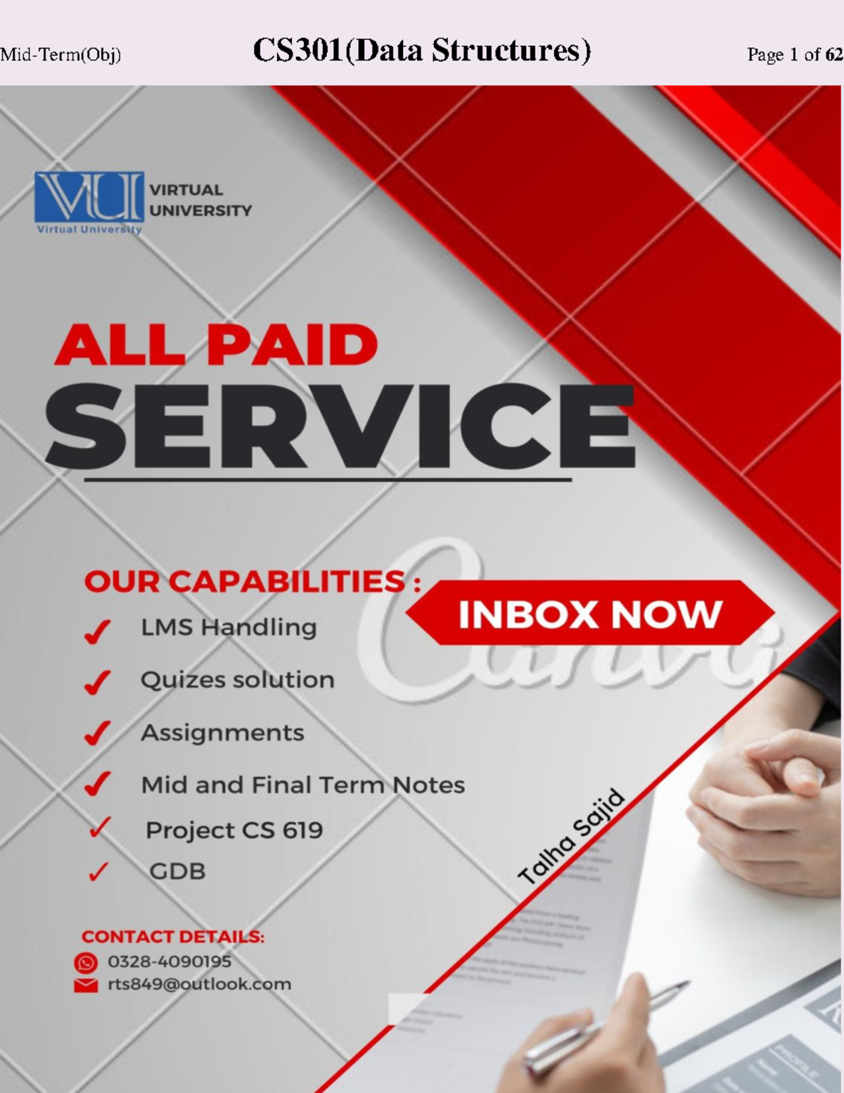 Cs301 Midterm Mcqs By Talha Sajid 1 Choose One What Is The Maximum