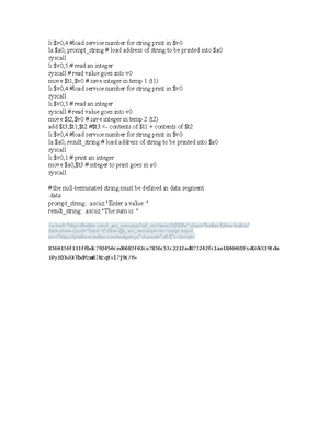 Lab1Exercises-2Sabrina Mock - Introduction to MARS and MIPS Requirements 1. Mac, Windows or ...
