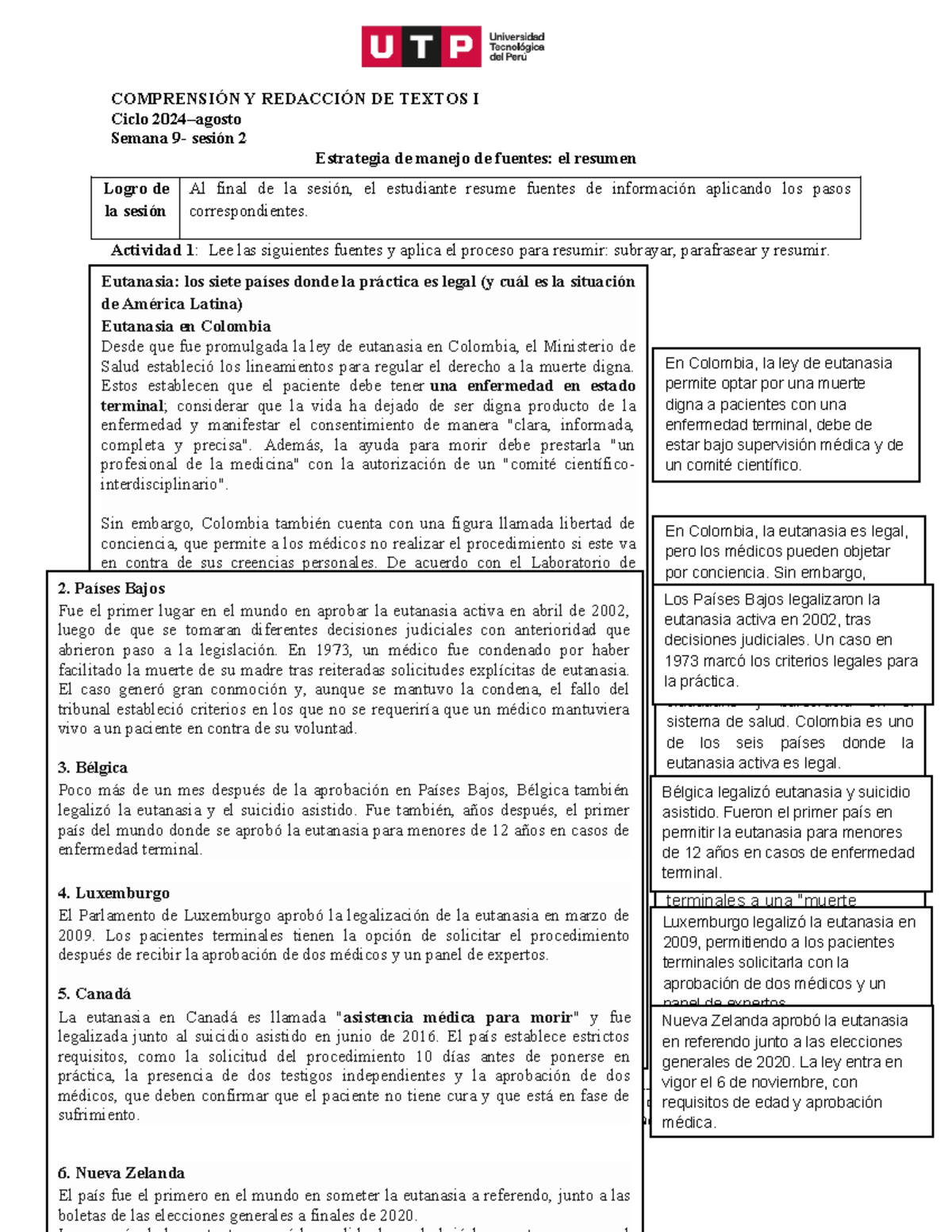S09 s2+El+resum Pmvlmt - COMPRENSIÓN Y REDACCIÓN DE TEXTOS I Ciclo 2024 ...
