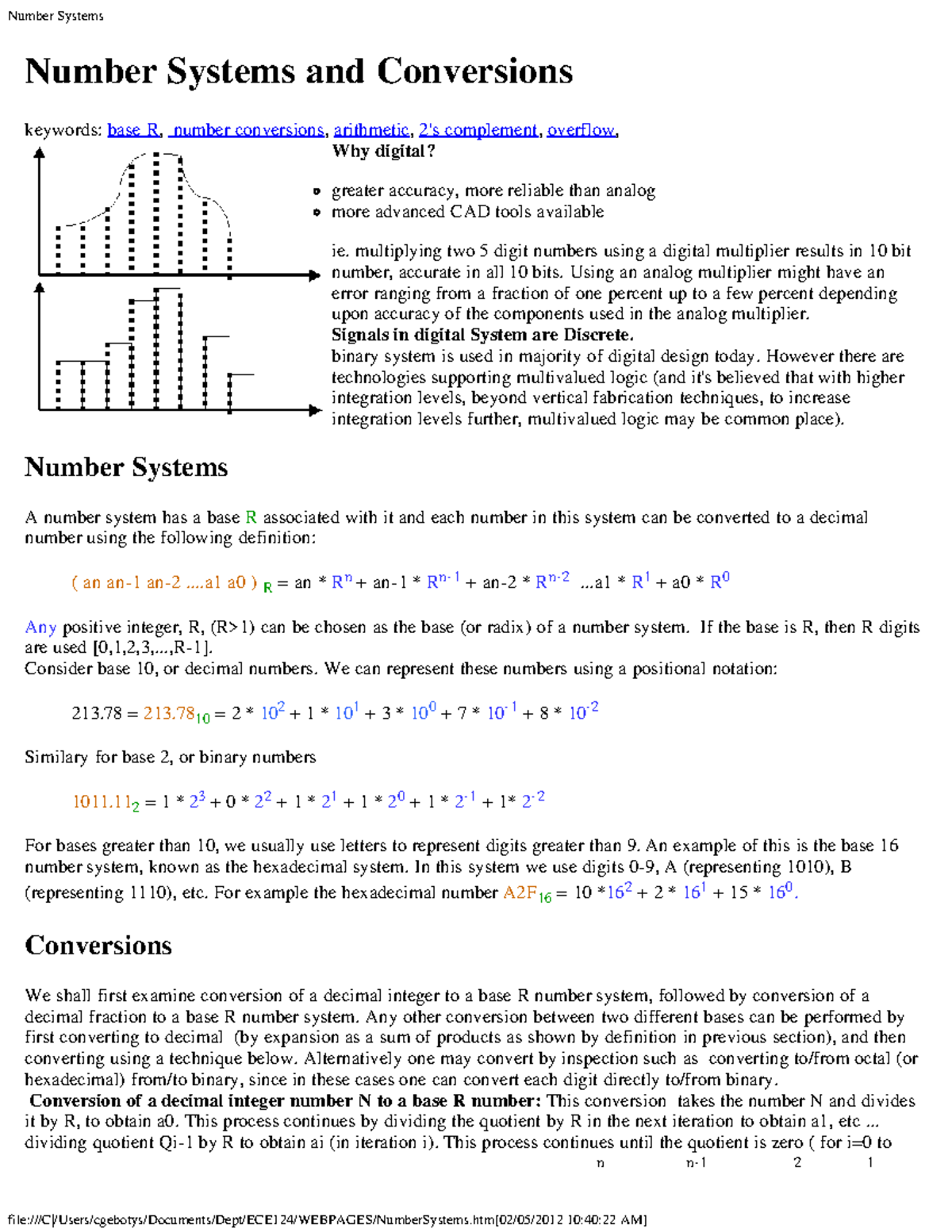 Number Systems - instructor: catherine gebotys - Number Systems and ...