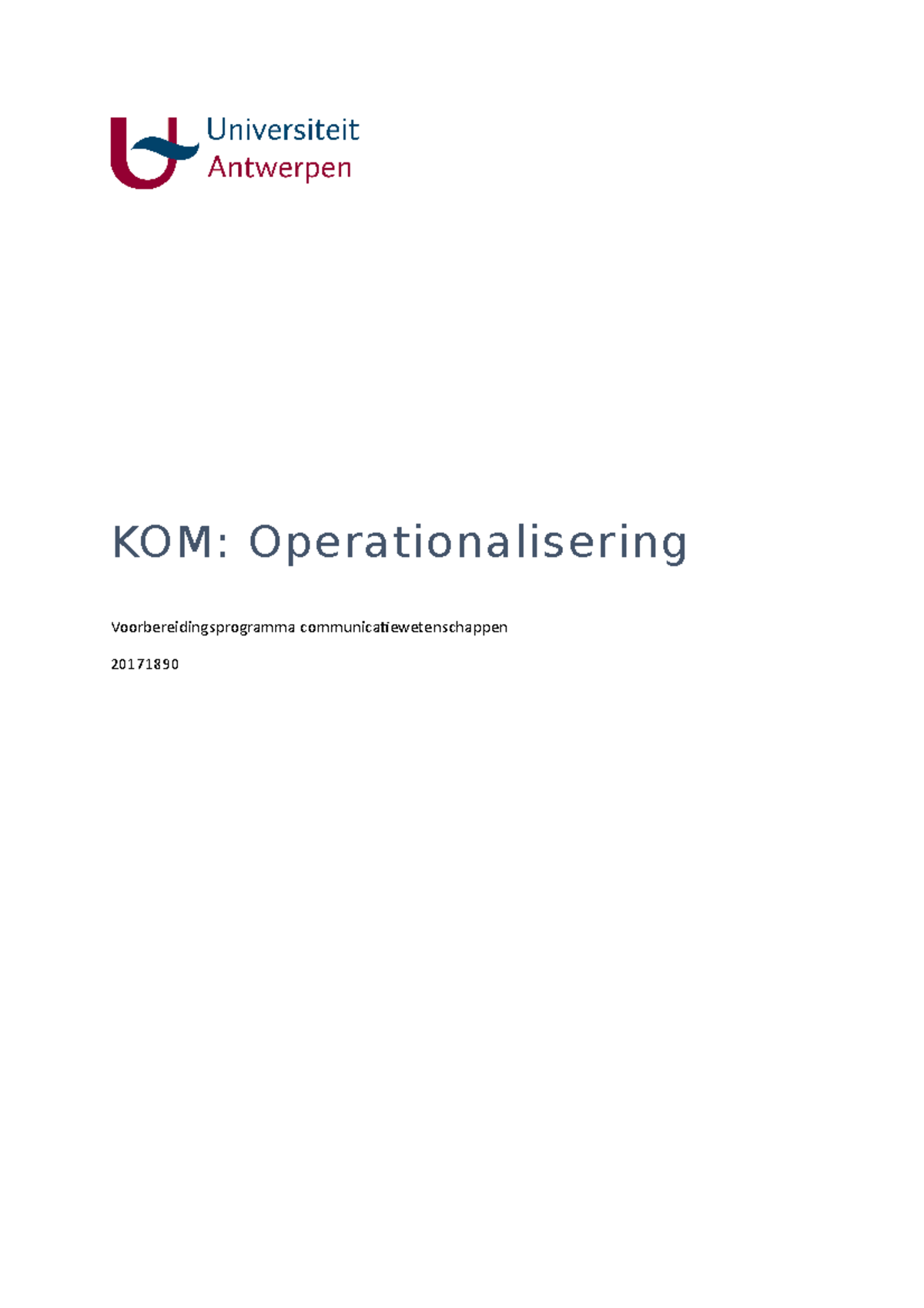 KOM Operationalisering - KOM: Operationalisering ...