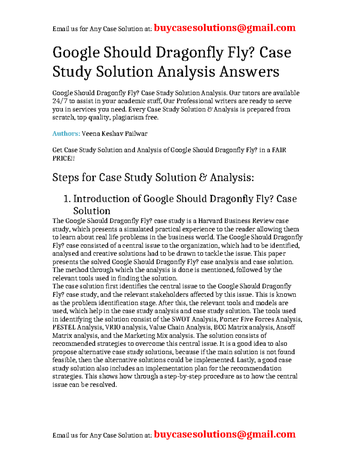 Case Solution Google Should Dragonfly Fly - Google Should Dragonfly Fly? Case Study Solution ...