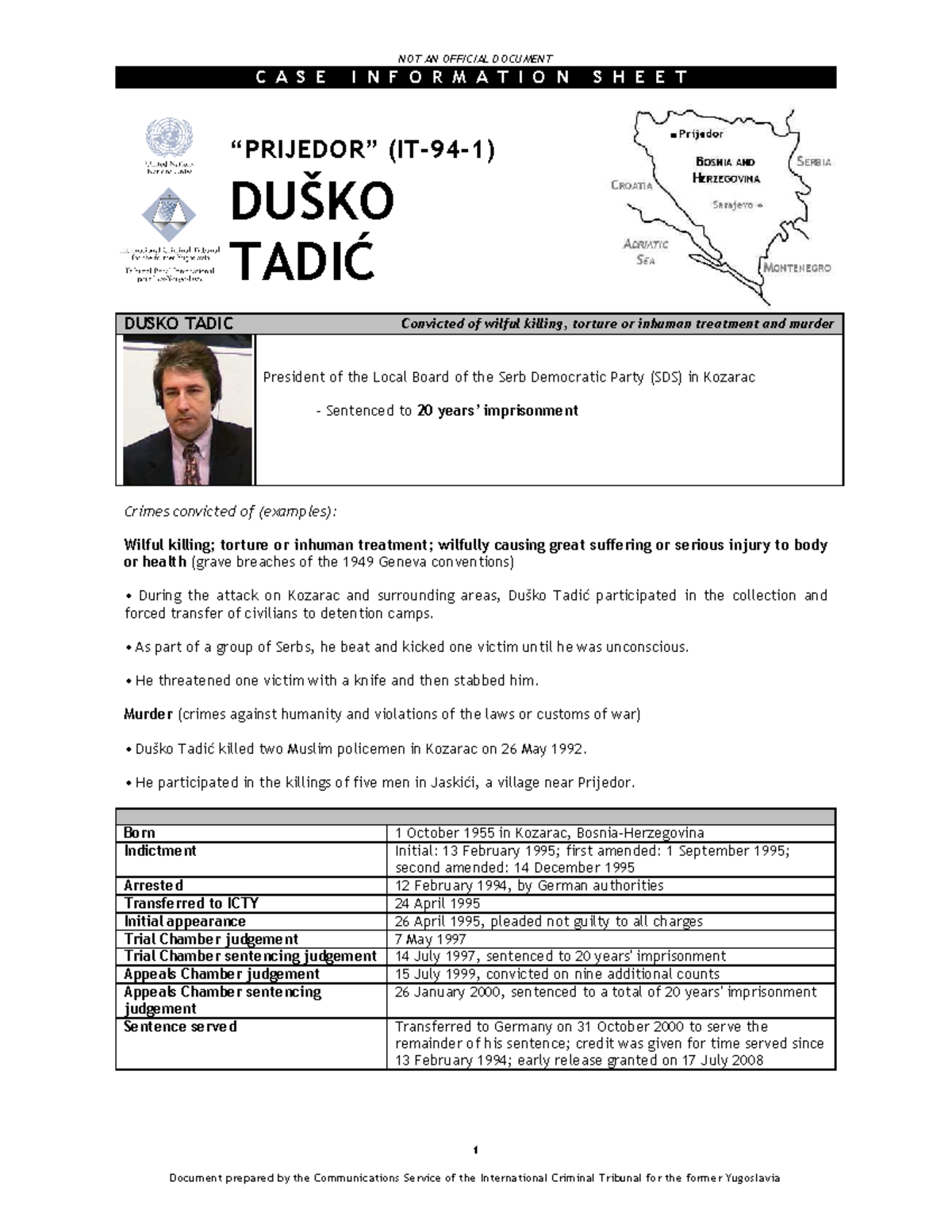 Cis tadic en - case law on individual criminal responsibility - NOT AN ...