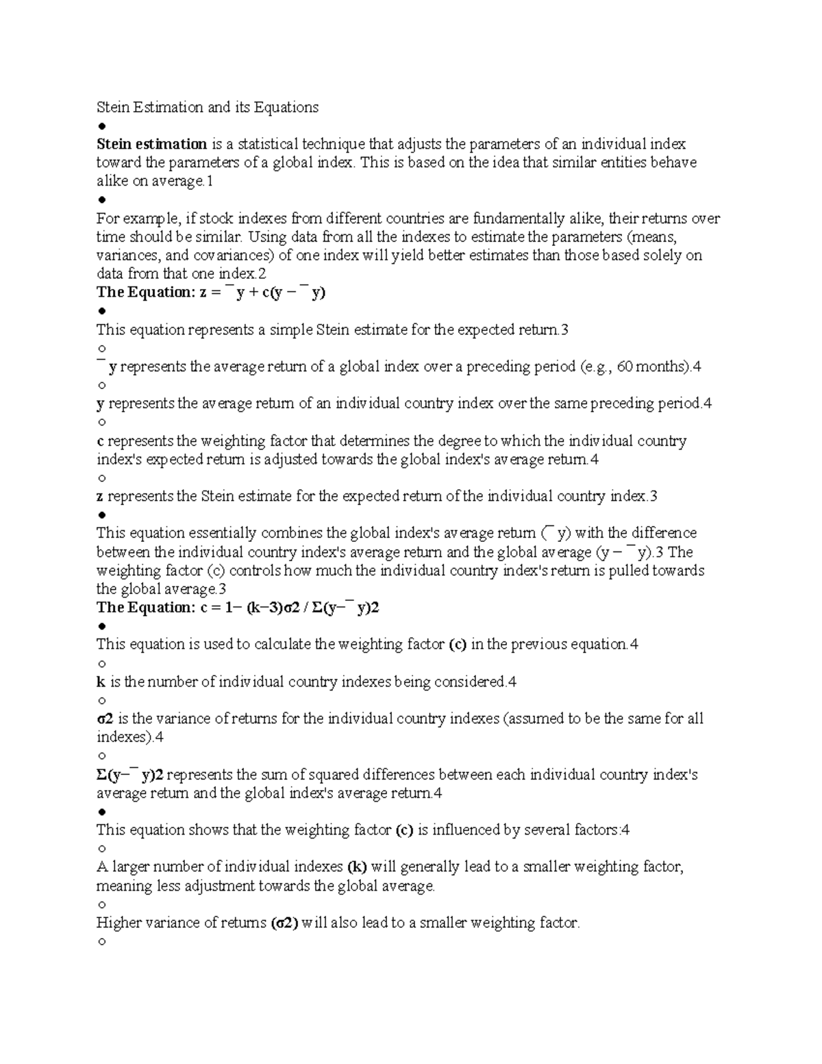 Cases Summarized 411 - Stein Estimation and its Equations Stein ...