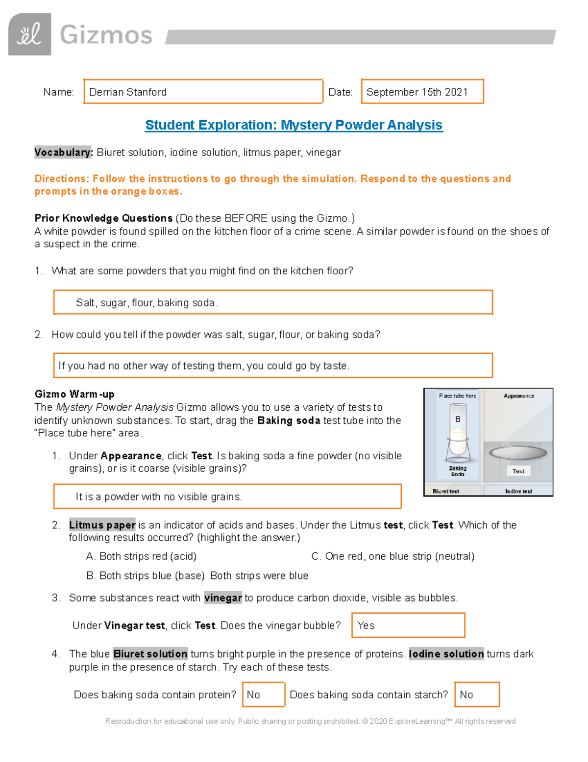 Mystery Powder SE Conroy Science Work - SCCOM 100 - UWaterloo - Studocu