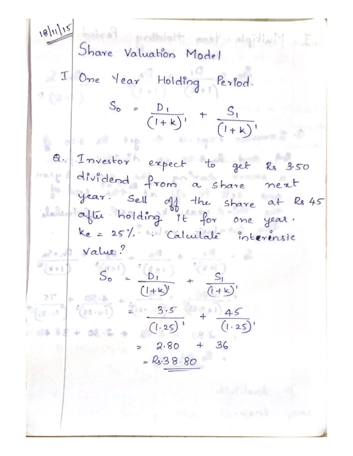 Share Valuation Model - M.Com - Studocu