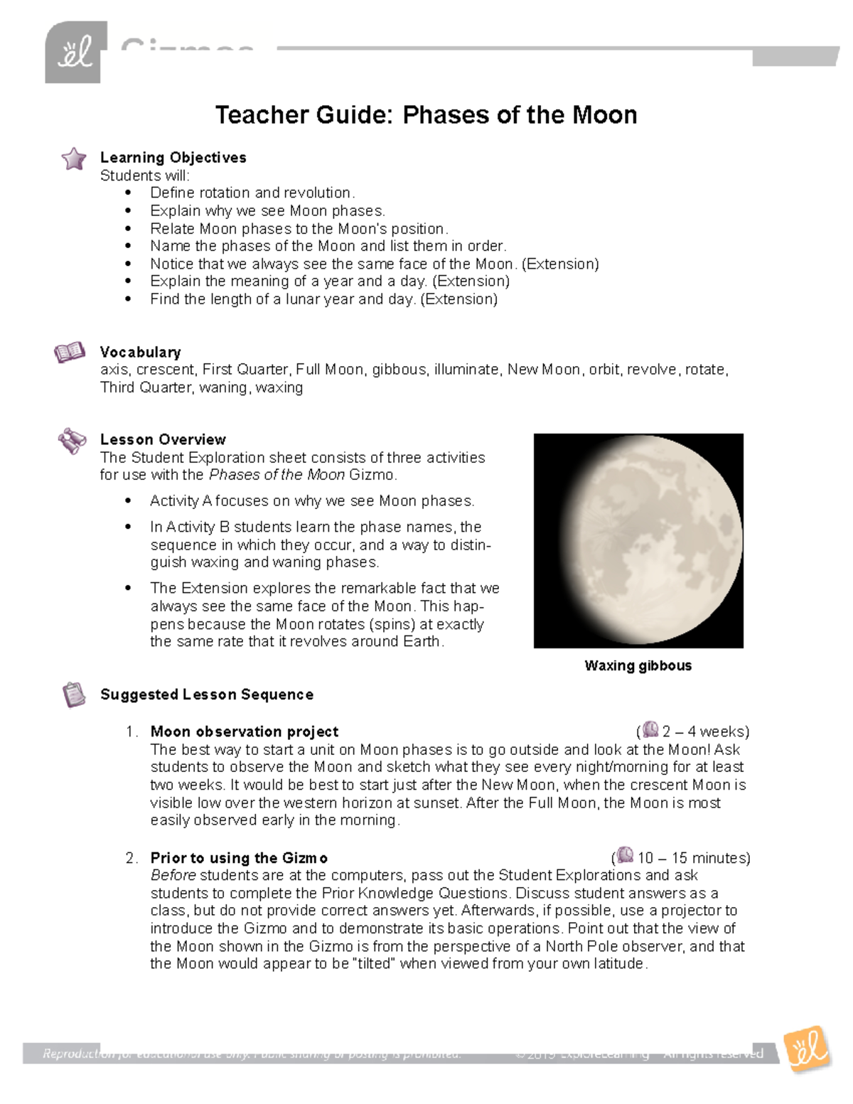 Phases Moon TG - dwdmandel - 2019 Teacher Guide: Phases of the Moon ...