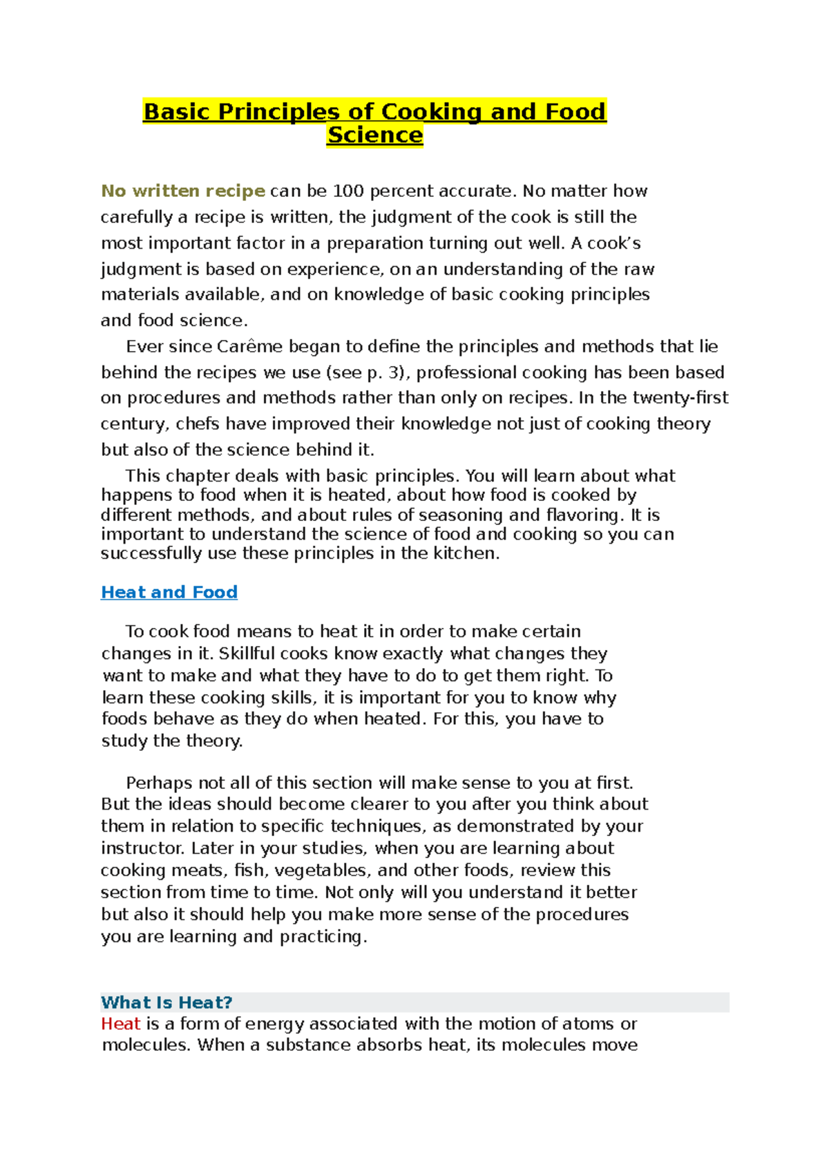 Basic Principles of Cooking and Food Science - Basic Principles of ...