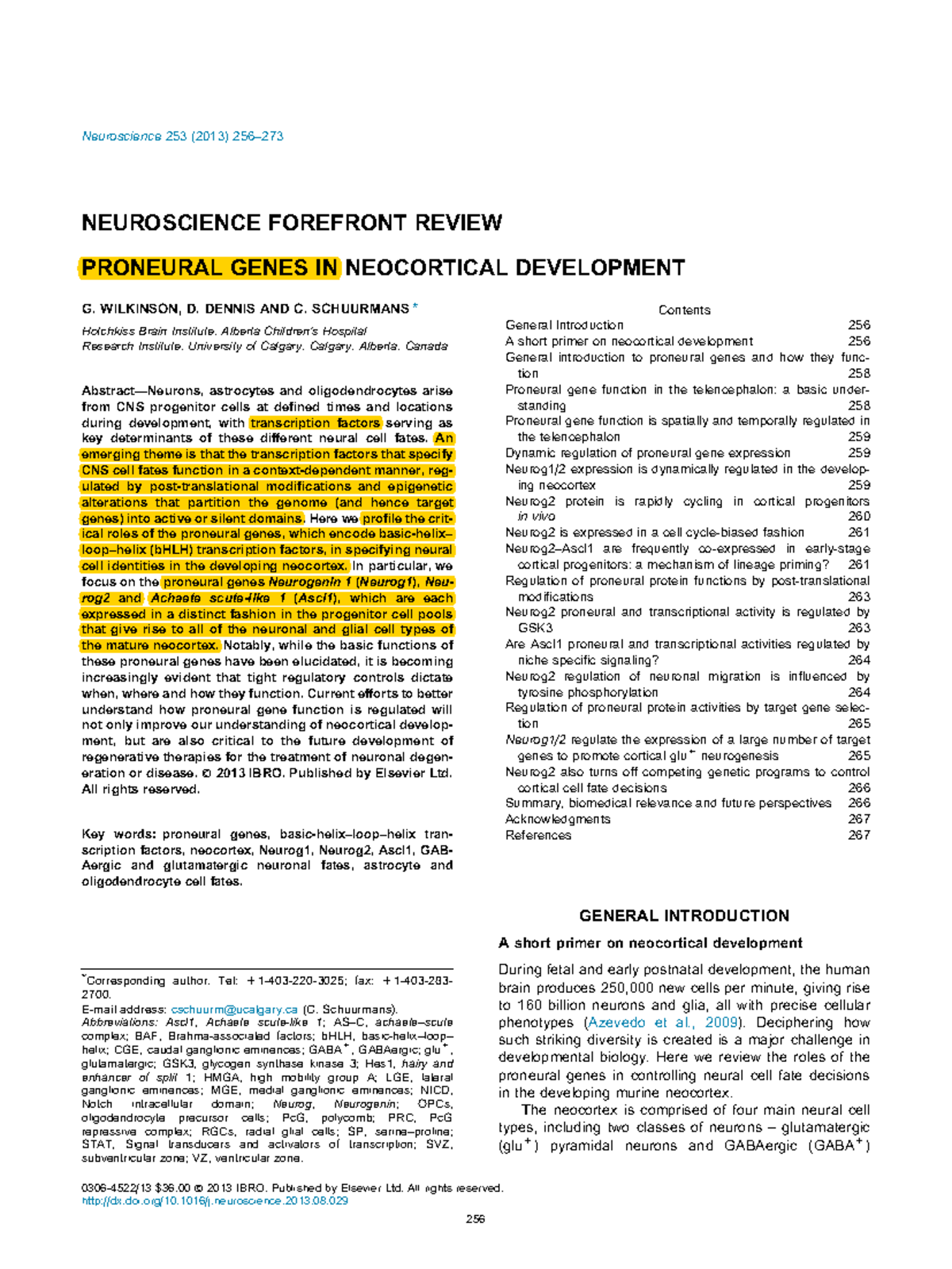 Proneural genes in neocortical development - NEUROSCIENCE FOREFRONT ...