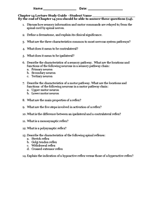 Chapter 17 Lab Study Guide - Name __________________________________ Date ...