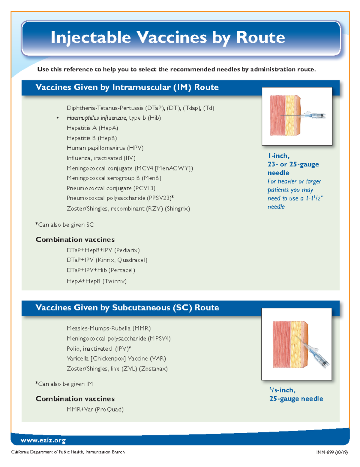 Vaccine Routes - tells you how and where to give vaccines - Use this ...