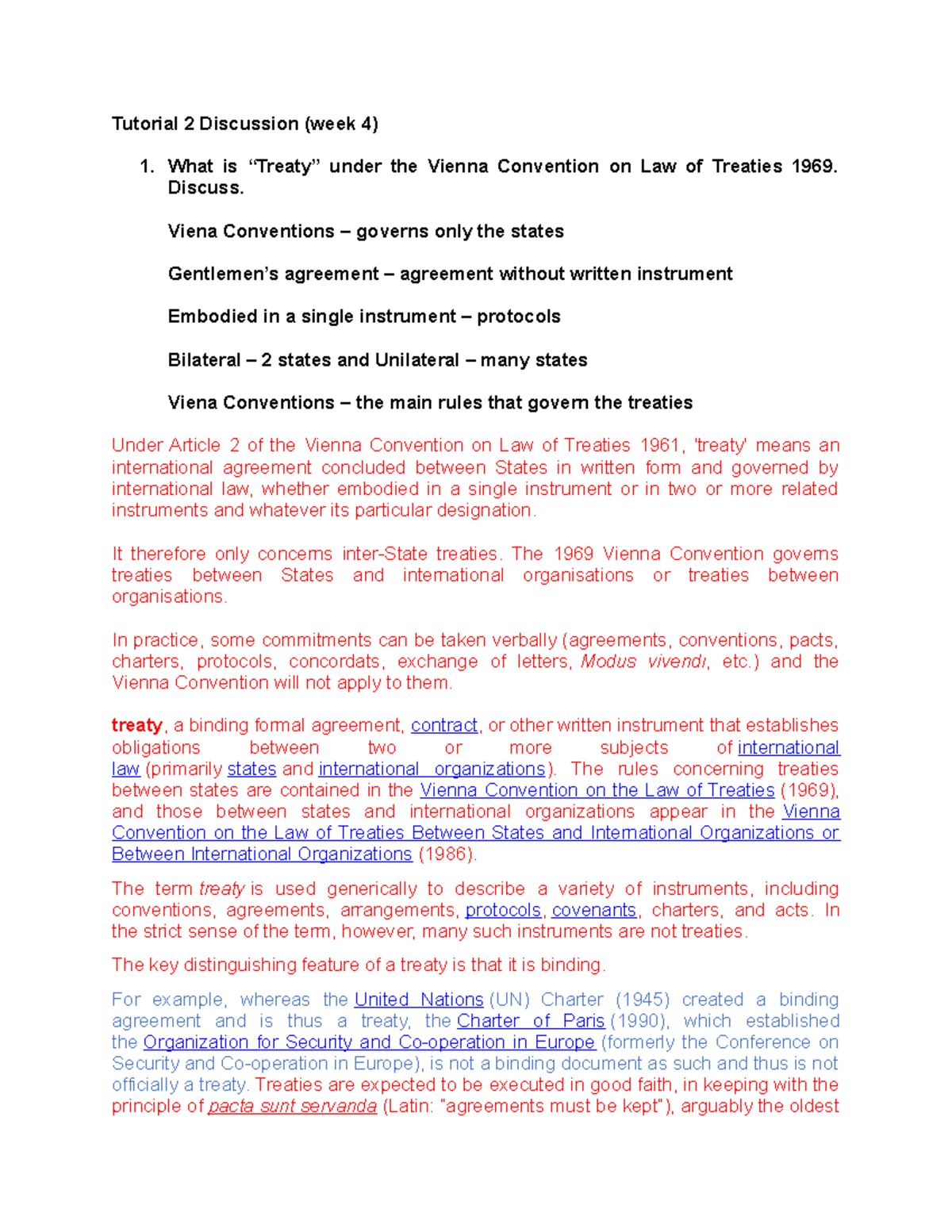 Tutorial 2 Discussion about Treaty under VCLT - Tutorial 2 Discussion ...