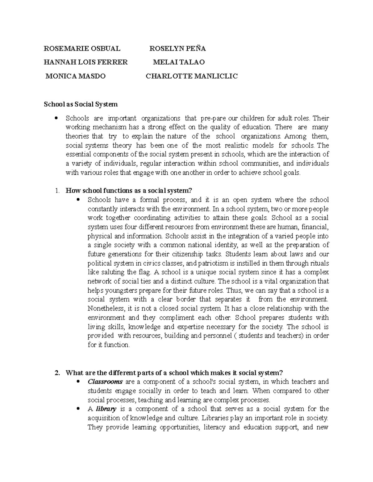 School as Social System - English - Studocu