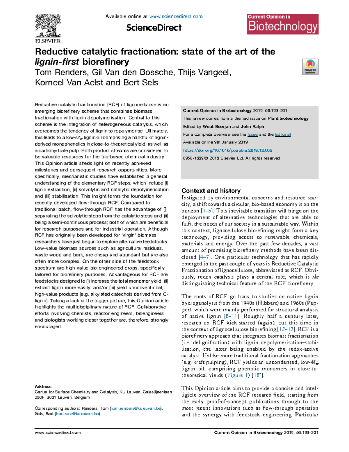 1-s2 - Reductive catalytic fractionation: state of the art of the ...