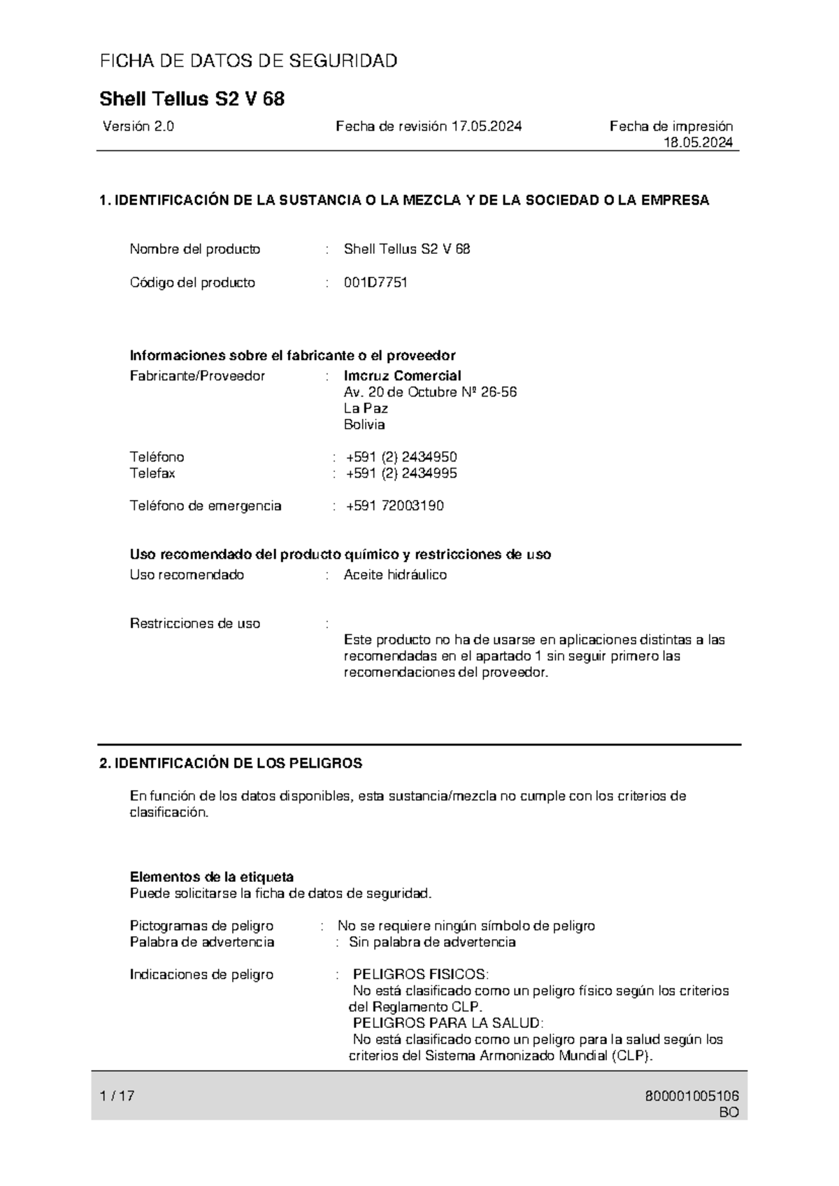 GSAP msds 02732634 - Shell Tellus S2 V 68 Versión 2. 0 Fecha de ...