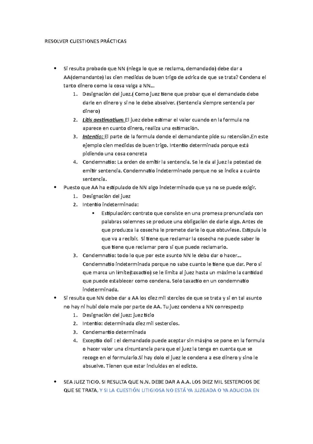 Cuestiones Prácticas - RESOLVER CUESTIONES PRÁCTICAS Si resulta probado ...