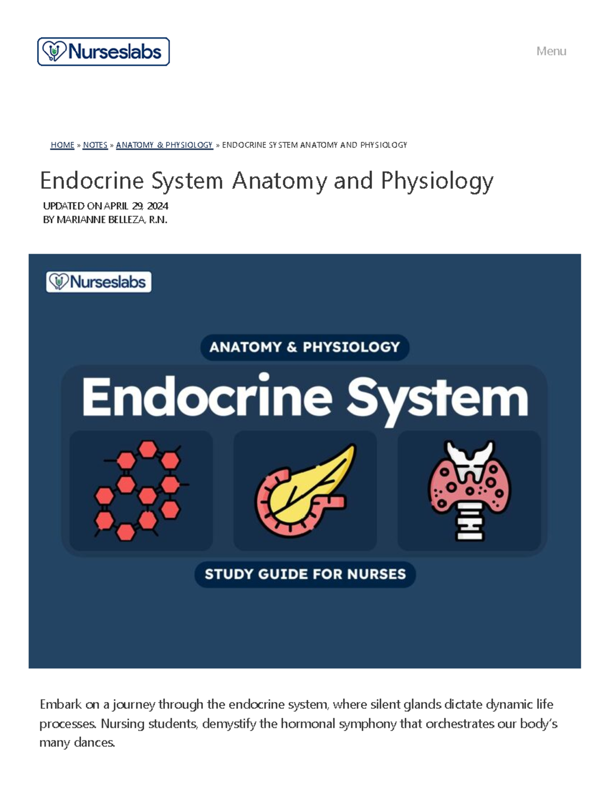 Endocrine System Anatomy and Physiology Nurseslabs - HOME » NOTES ...