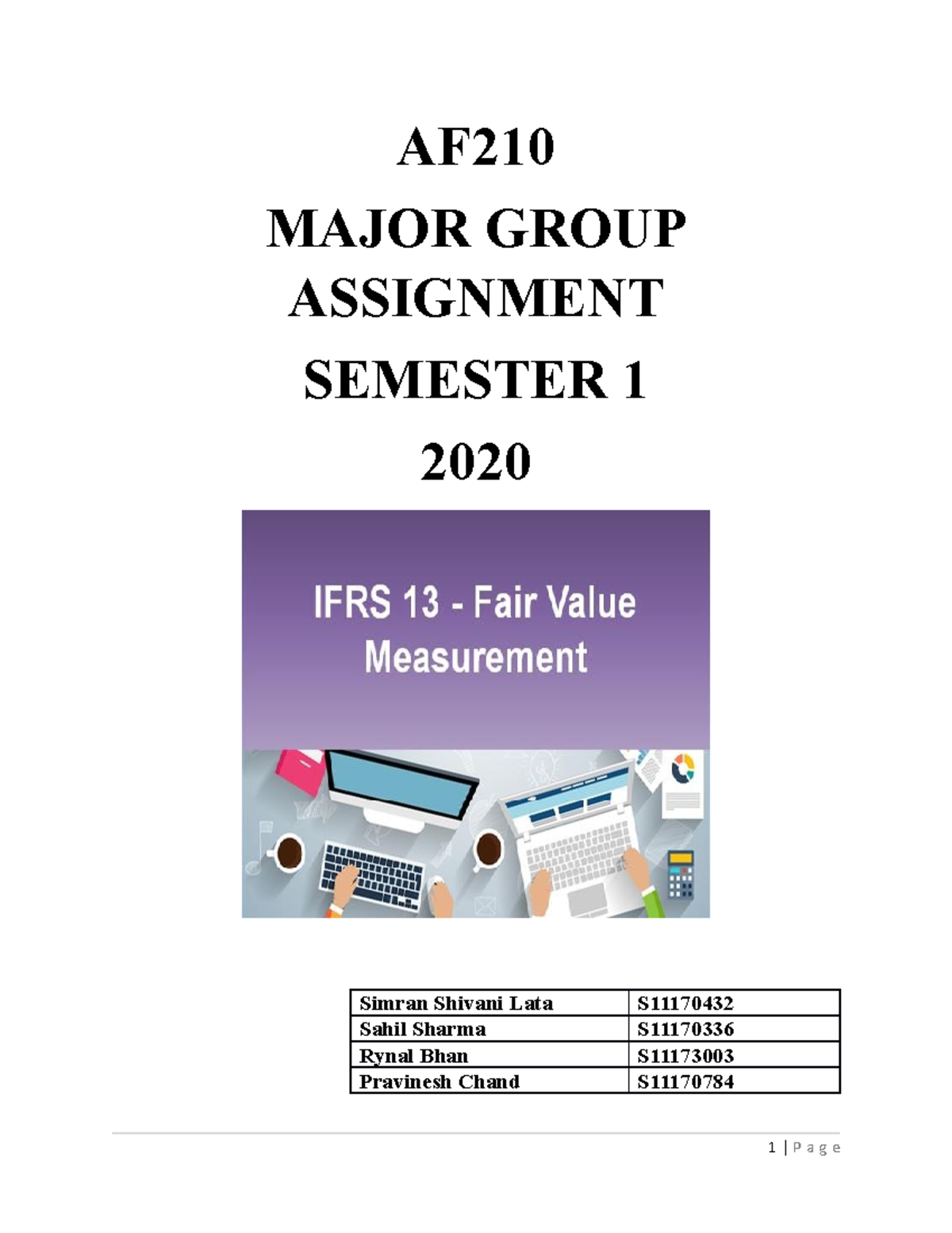 AF210 Assignment - MAJOR GROUP - AF SEMESTER ASSIGNMENT - Simran ...