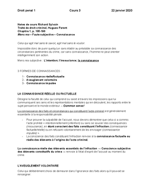 Cours 7 1505 - DRT1505 Hugues Parent - Problèmes et réponses QUESTION N ...