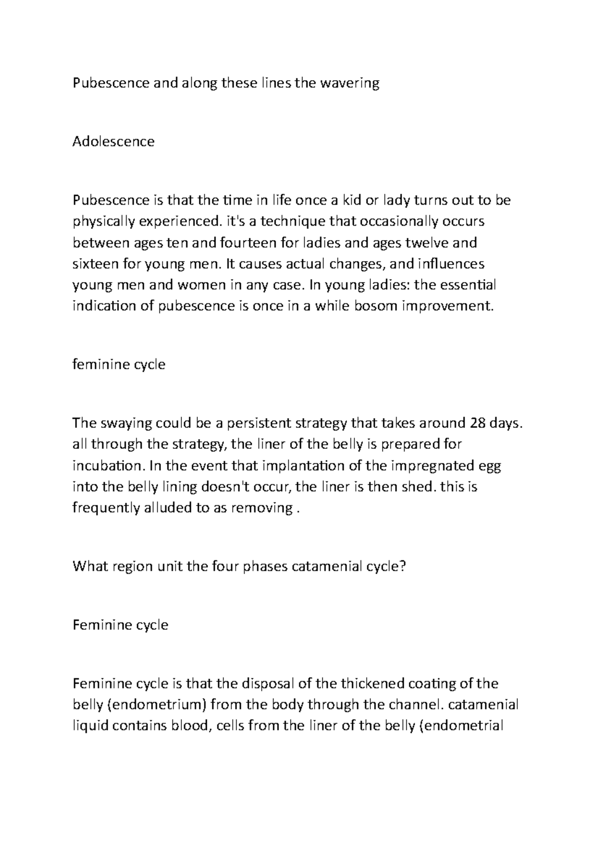 Puberty and therefore the oscillation part 1 - Pubescence and along ...