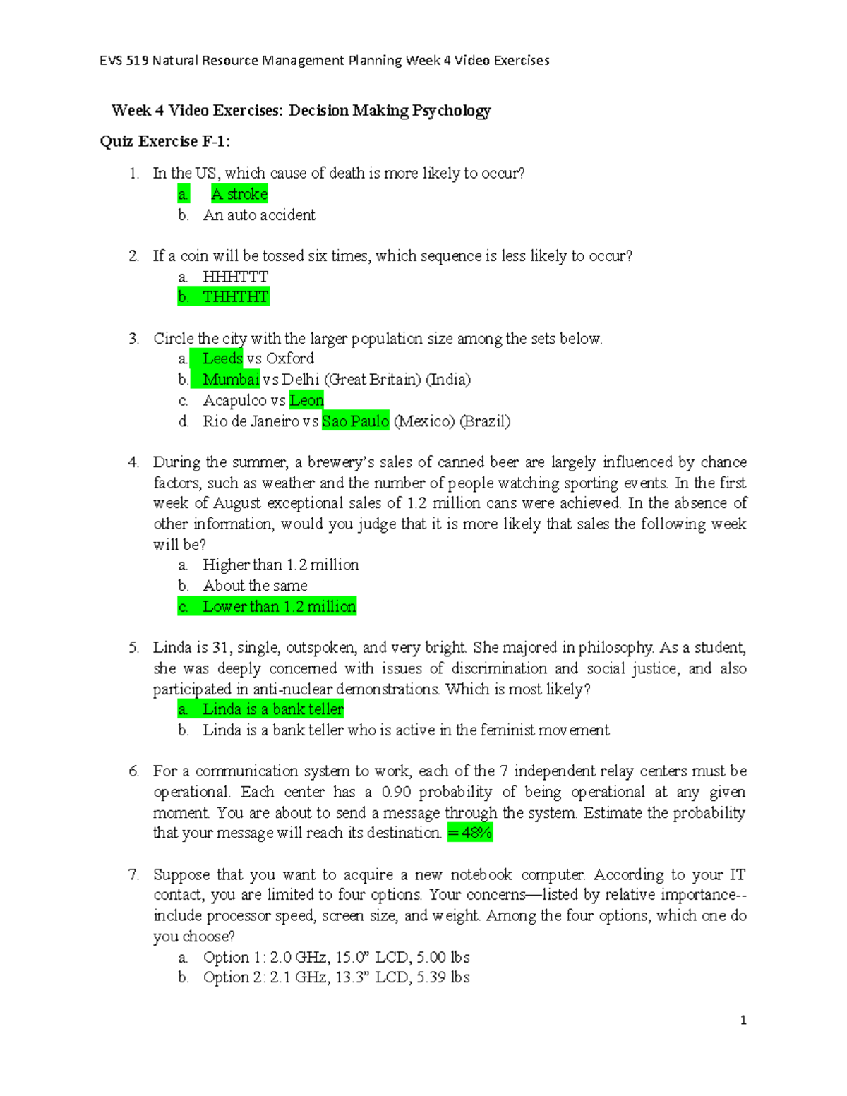 Week 4 Video Exercises Sas - EVS 519 Natural Resource Management ...