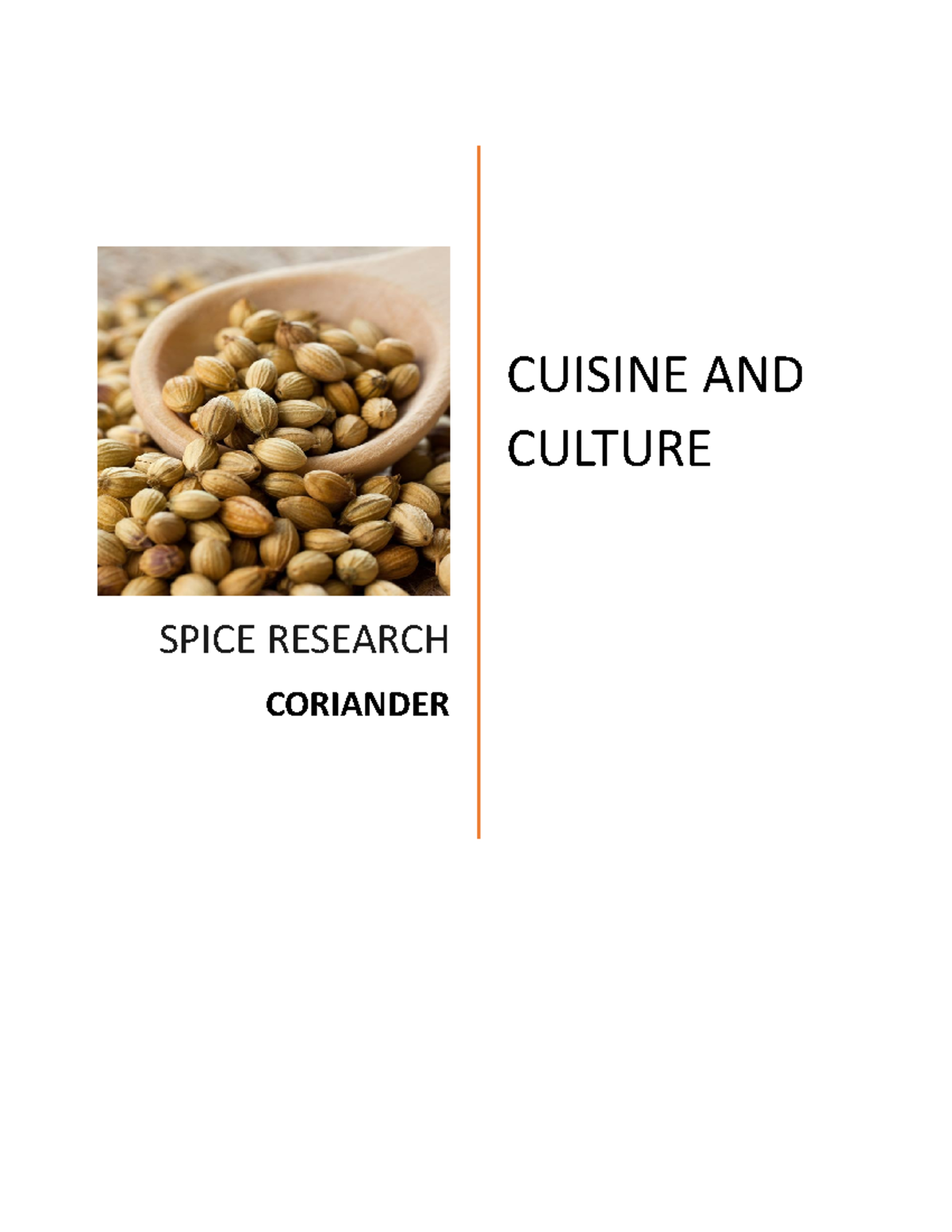 Spice Research Project - Coriander - SPICE RESEARCH CORIANDER CUISINE ...