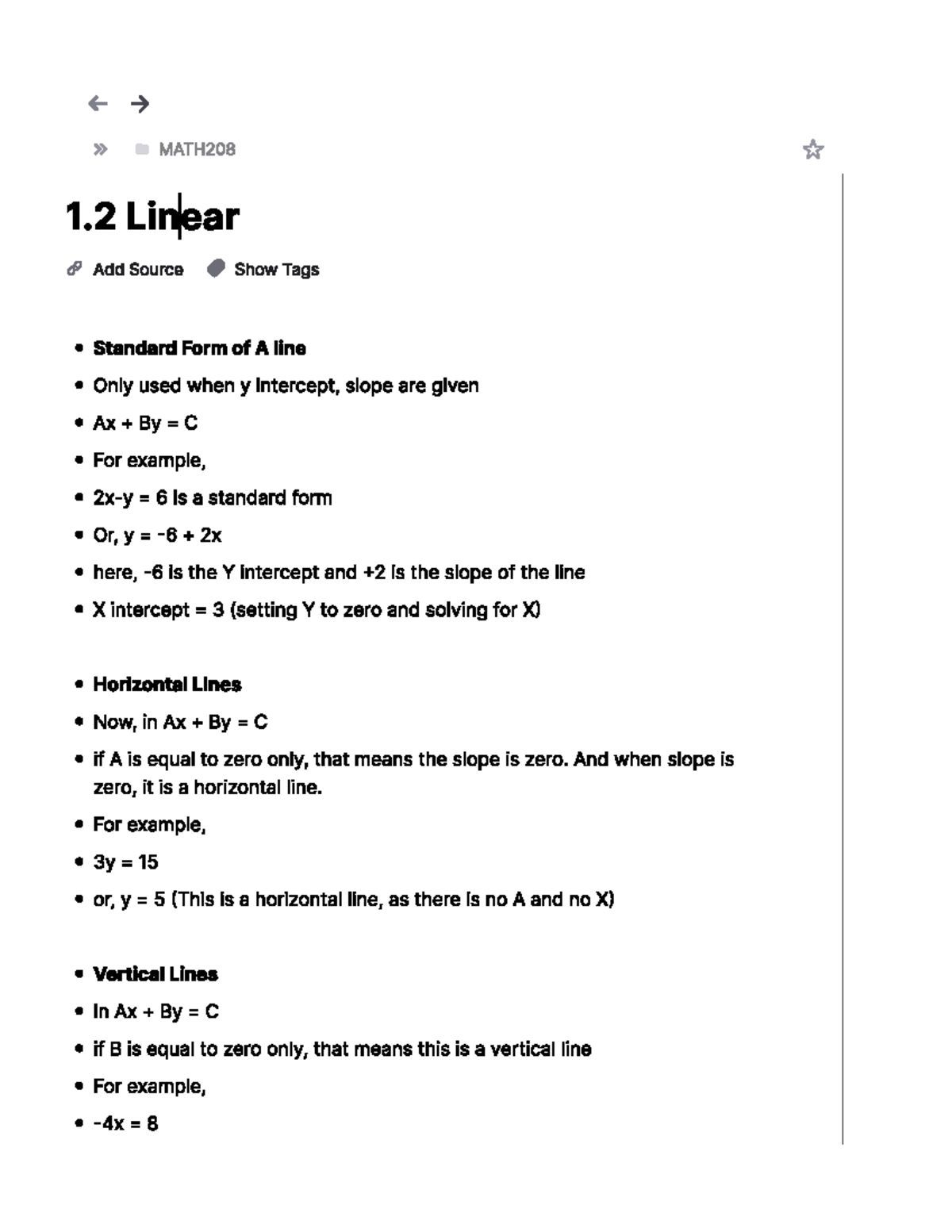 1.2 Linear - MATH208 - MATH 208 - Studocu