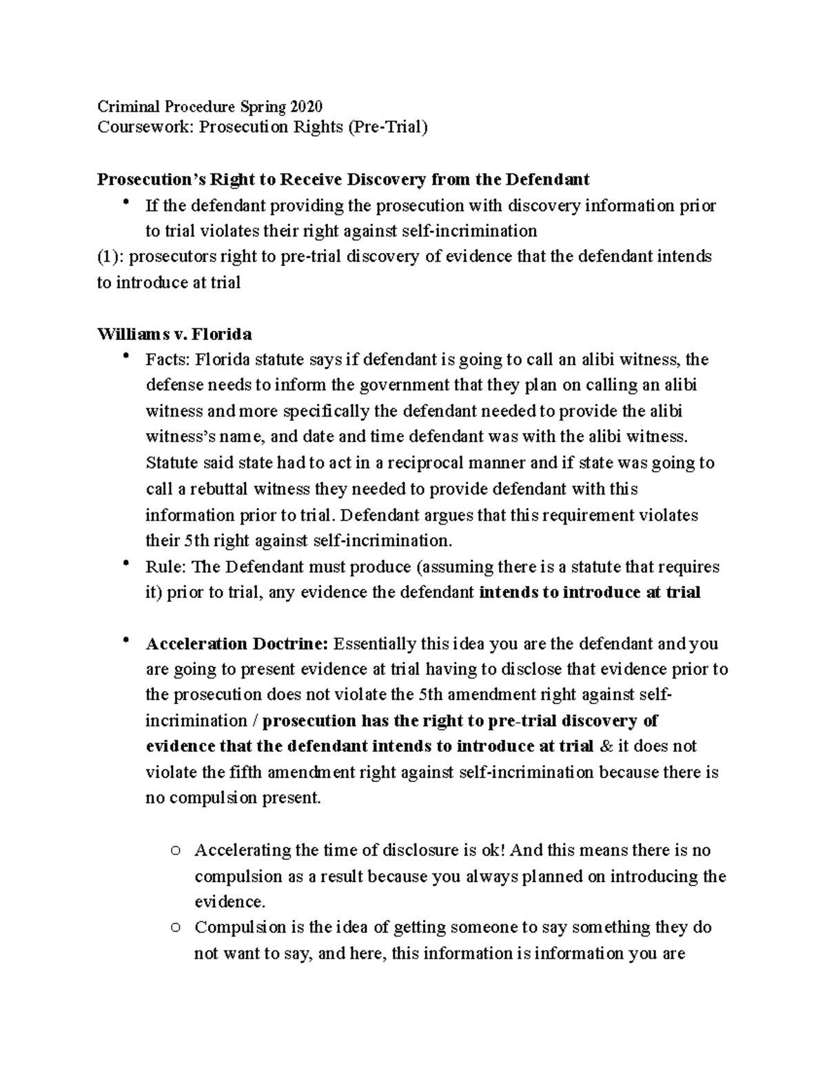 Crim Pro 2020 Prosecution Rights (Pre-Trial) - Criminal Procedure ...