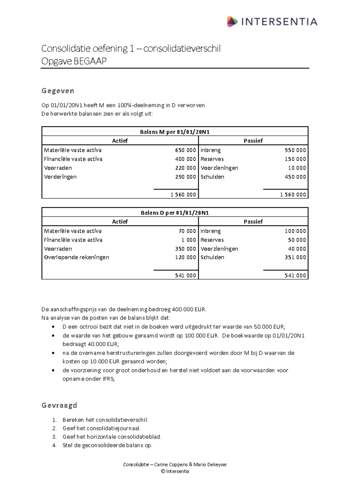 Opgave Consolidatie Begaap oefening 1 - Consolidatie – Carine Coppens ...