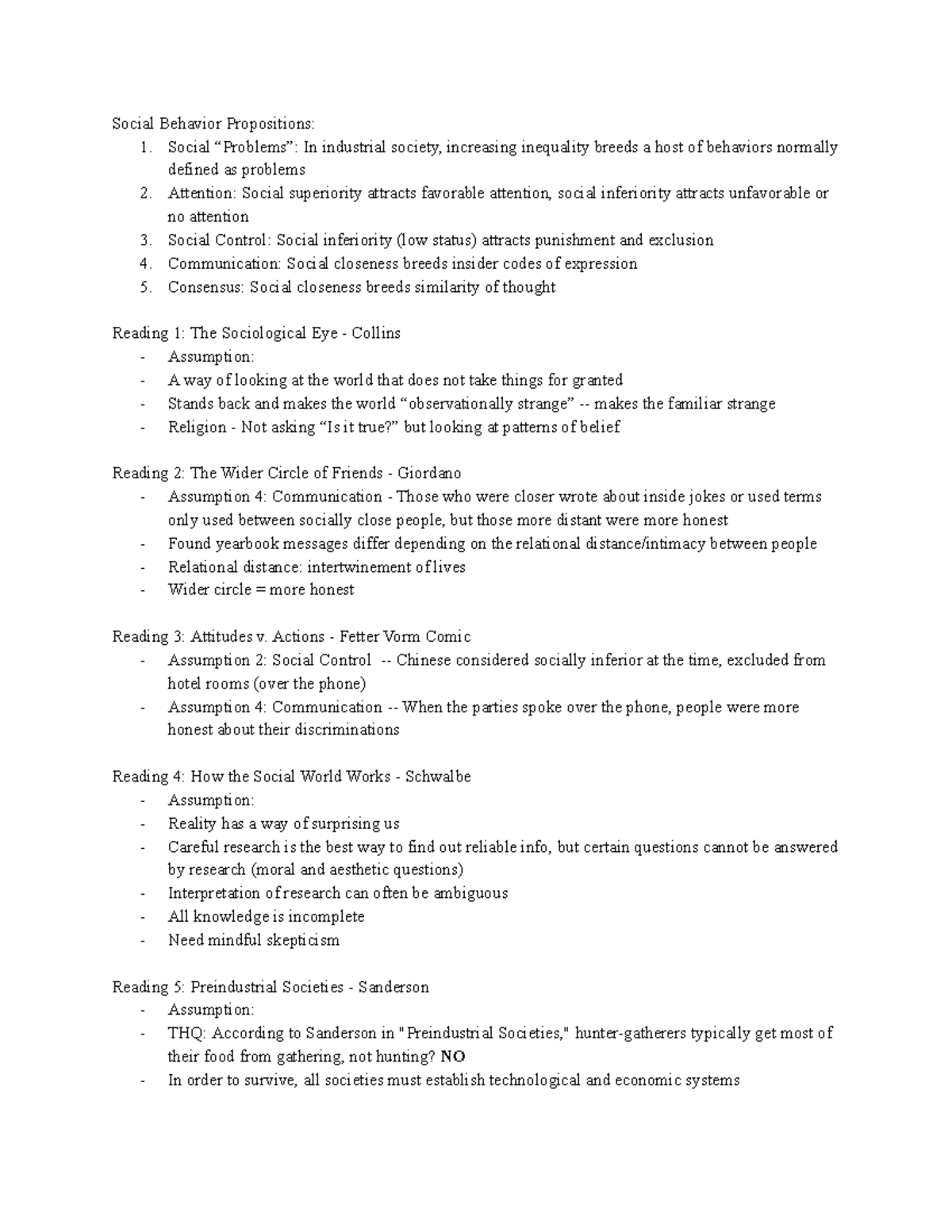 Final Study Guide Social Behavior Propositions 1 Social Problems