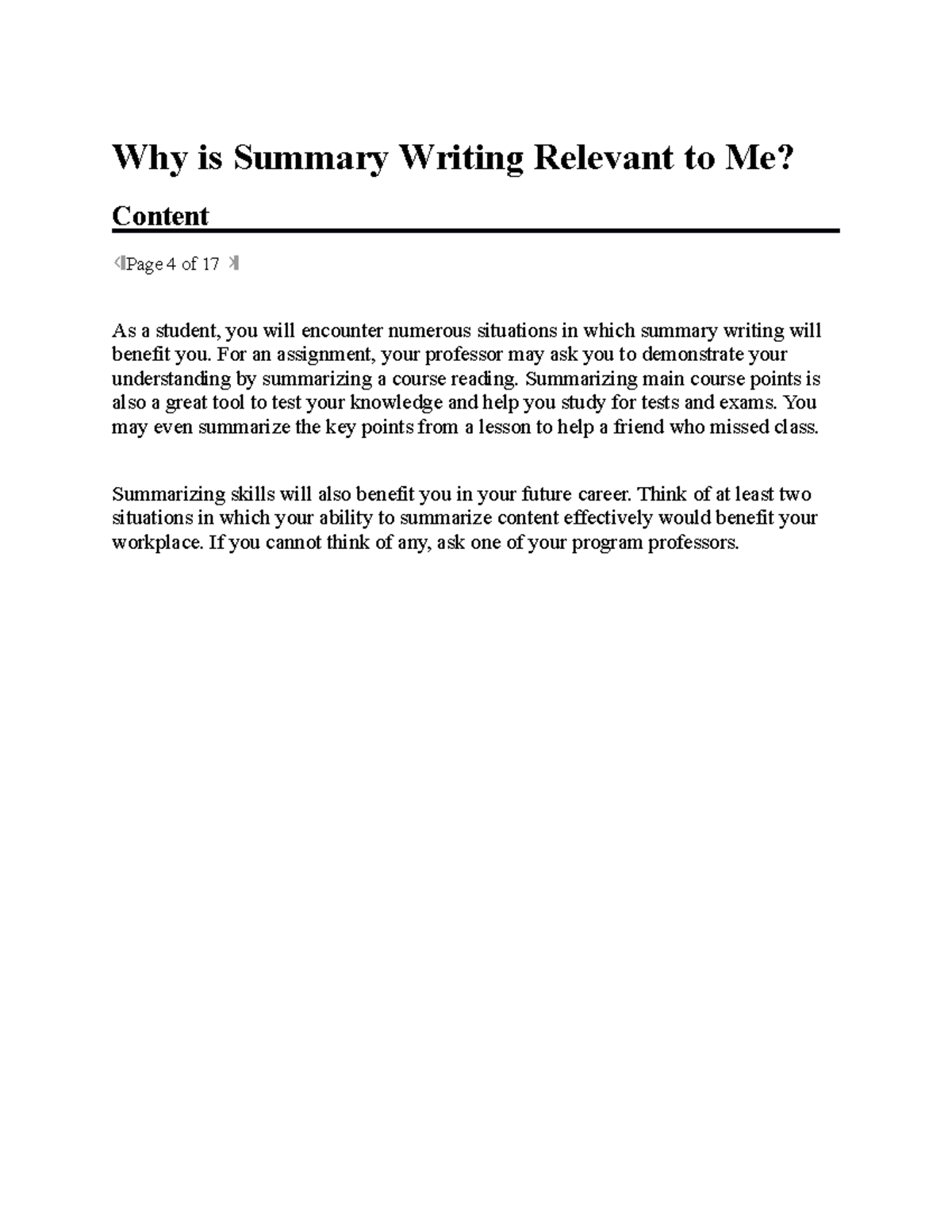 Why is Summary Writing Relevant to Me - Why is Summary Writing Relevant ...